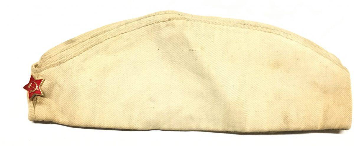 Soviet USSR Khaki Side Cap with Badge - Enemy Militaria
