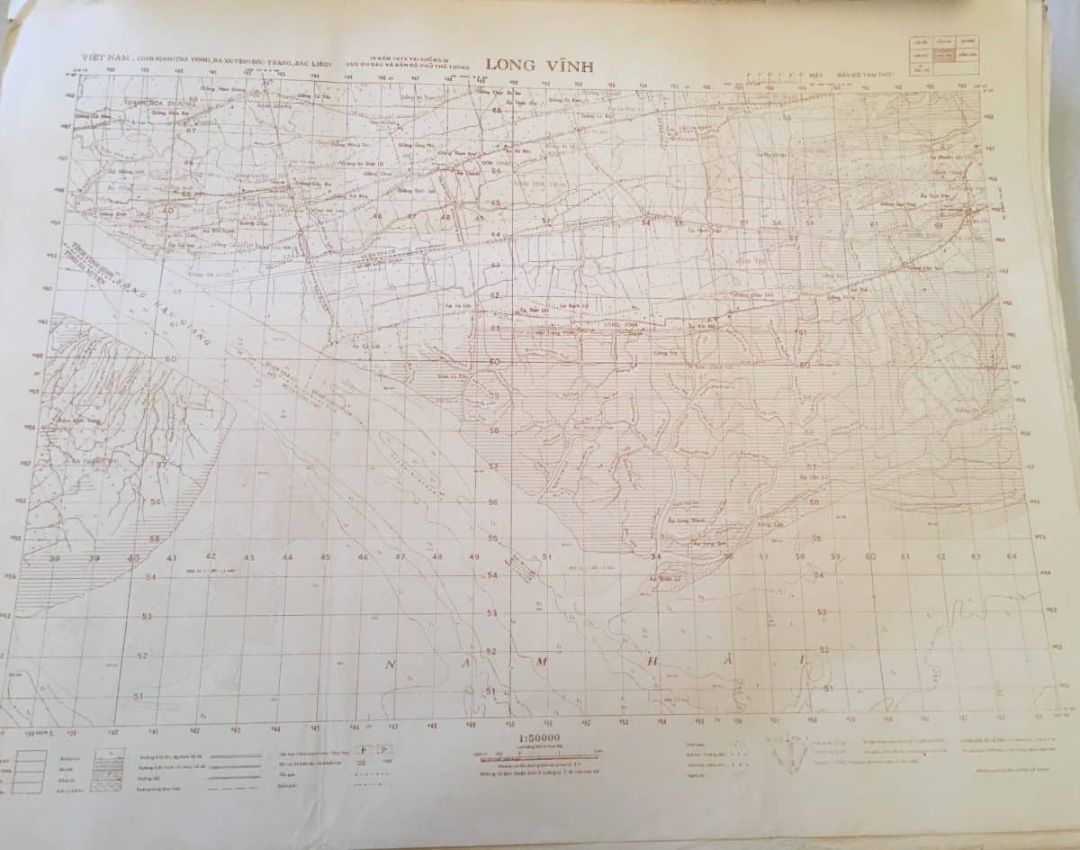 North Vietnamese Army Topographic Grid Map SECRET 1:50,000 LONG VINH ...