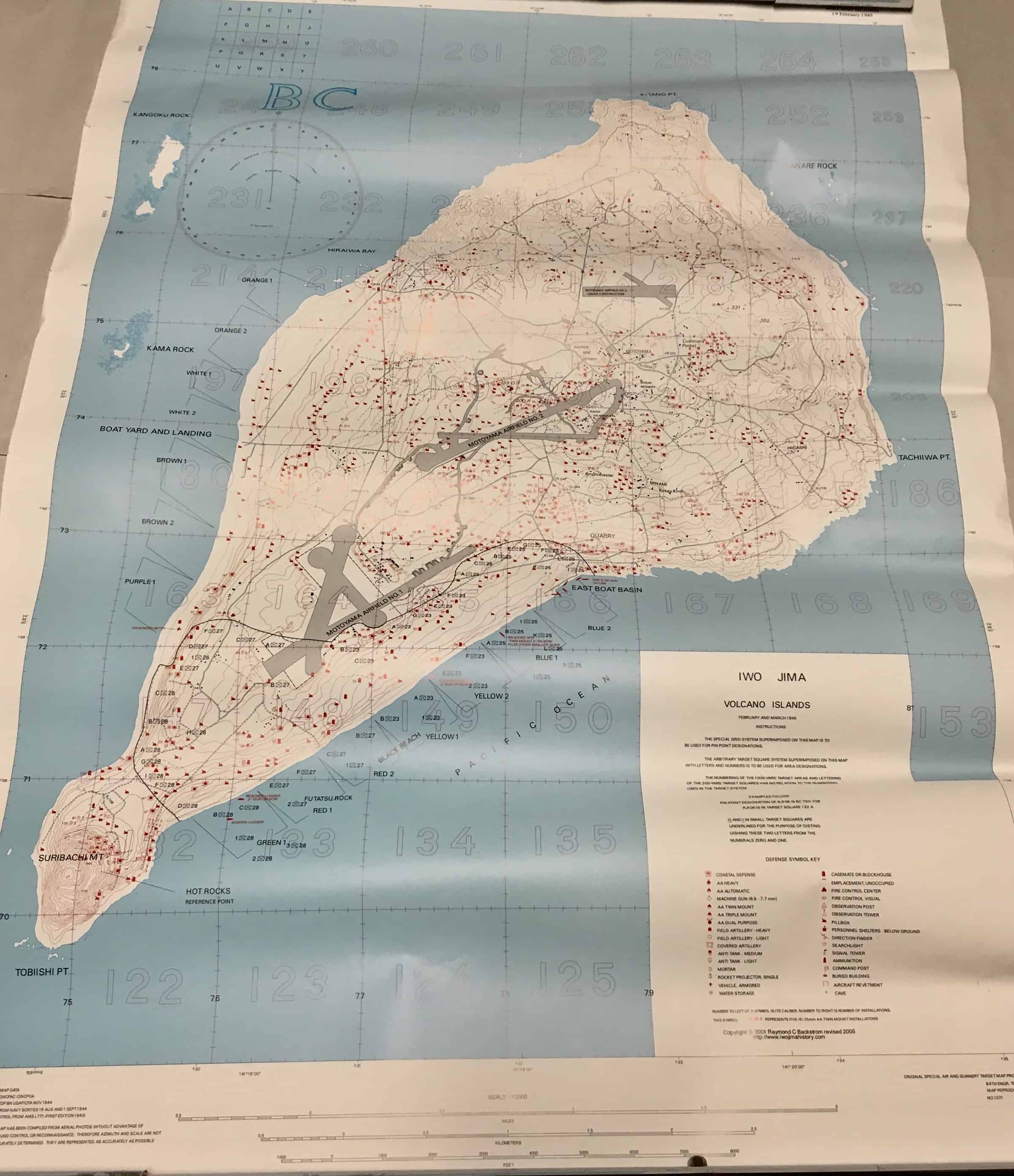 USMC Iwo Jima Invasion Map - Enemy Militaria