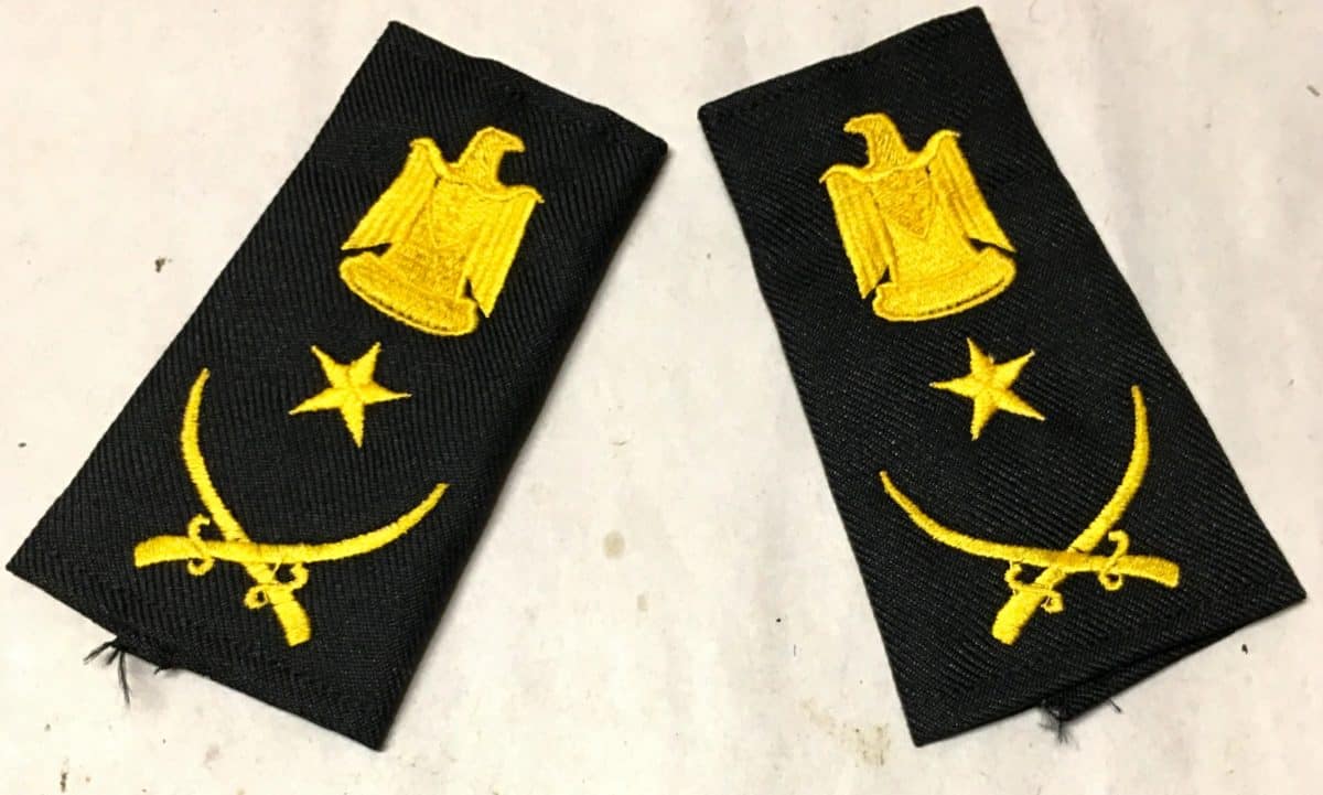 Iraqi Saddam Fedayeen Black Shoulder Boards - Lt General - Enemy Militaria