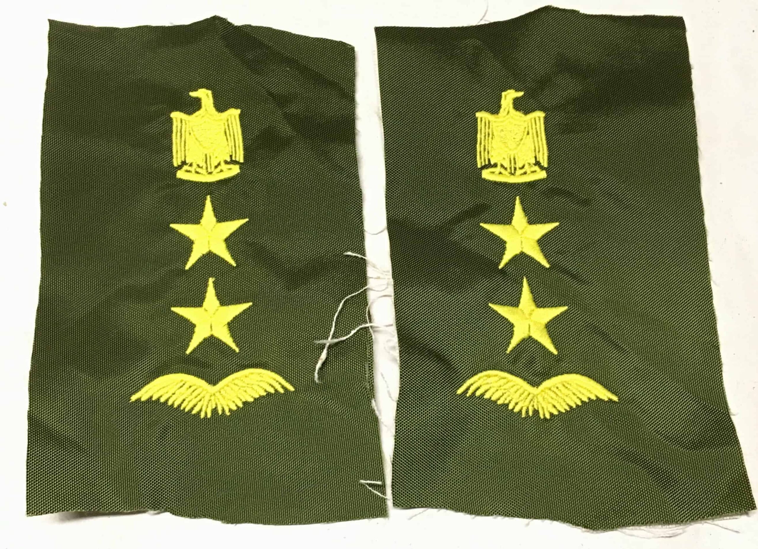 Iraqi Flight Suit Rank Yellow on Green Nylon - Colonel - Enemy Militaria