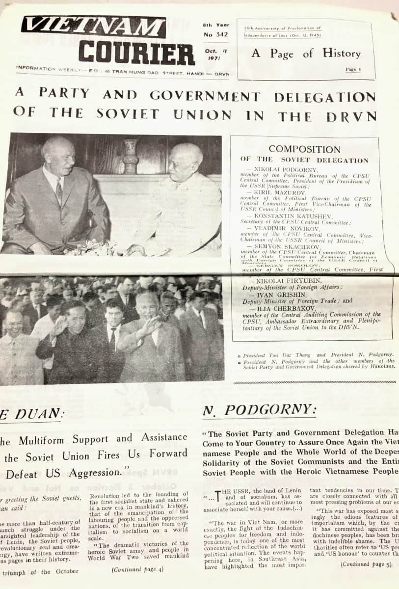 North Vietnamese Hanoi Propaganda Newspaper in English October 11, 1971 ...