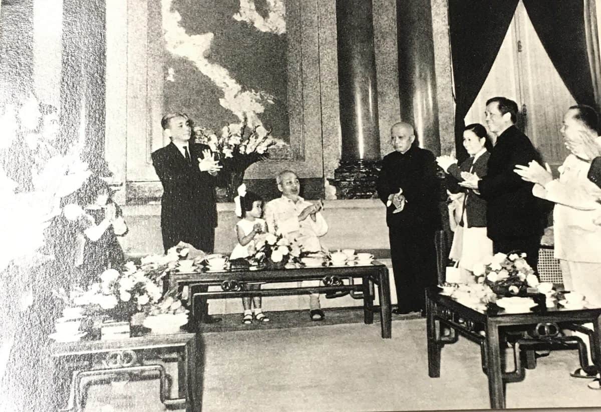 North Vietnamese Army Postcard of Ho Chi Minh in Political Meeting ...