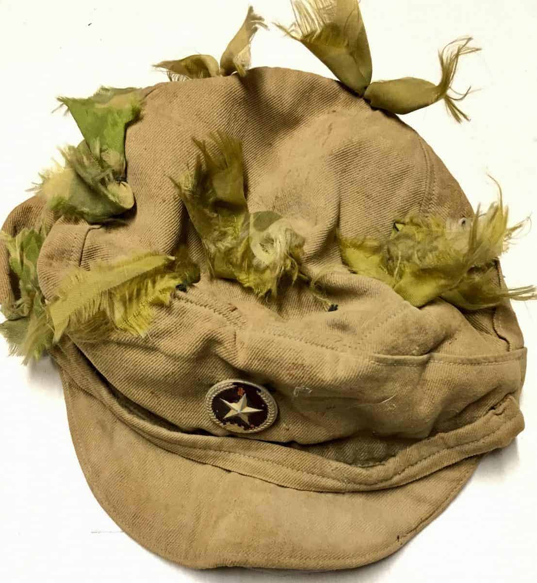 North Vietnamese Army Field Cap with Badge and Camouflage Scrim - Enemy ...