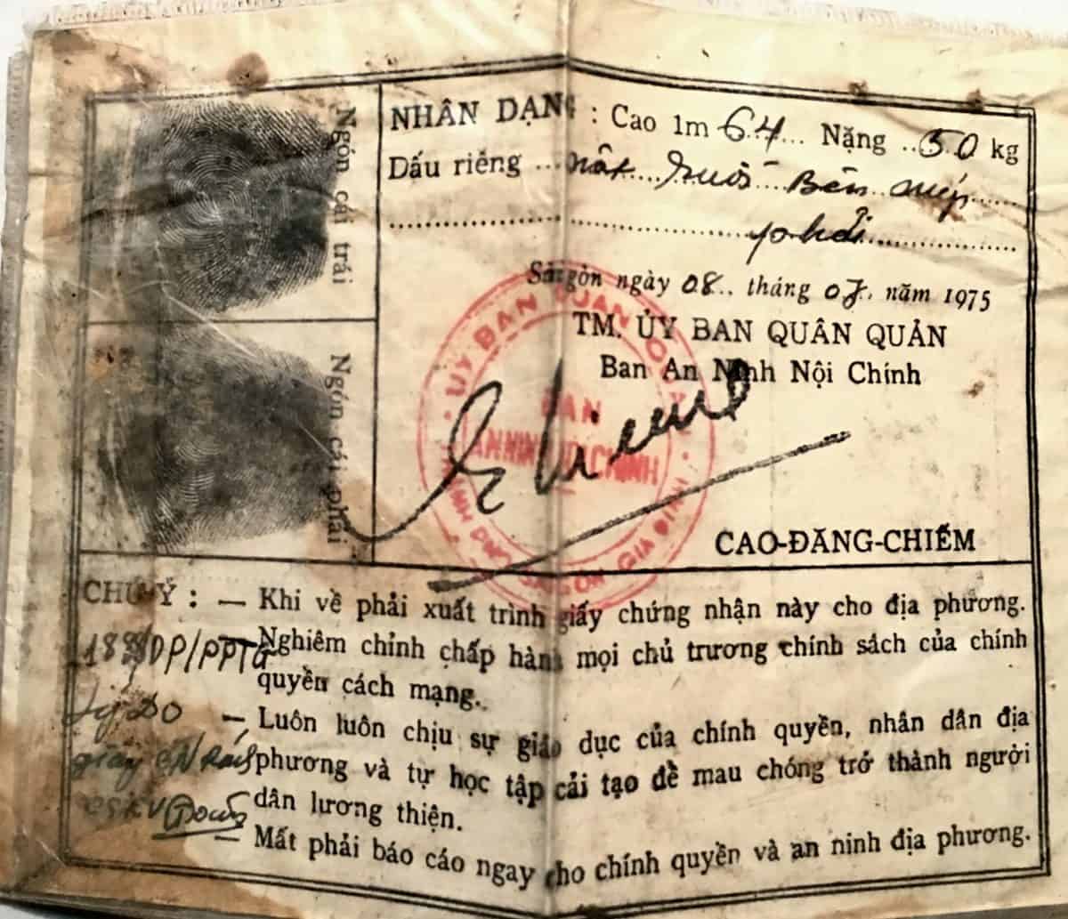 ARVN Navy Identification Card 1967 - Enemy Militaria
