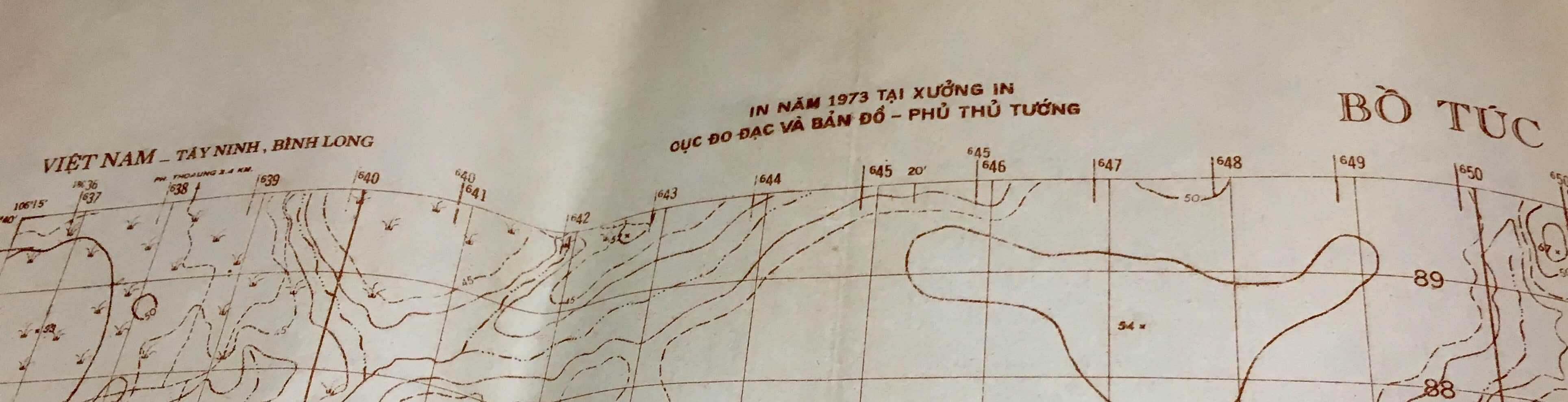 North Vietnamese Army Topographic Grid Map SECRET 1:50,000 BO TOC Tay ...