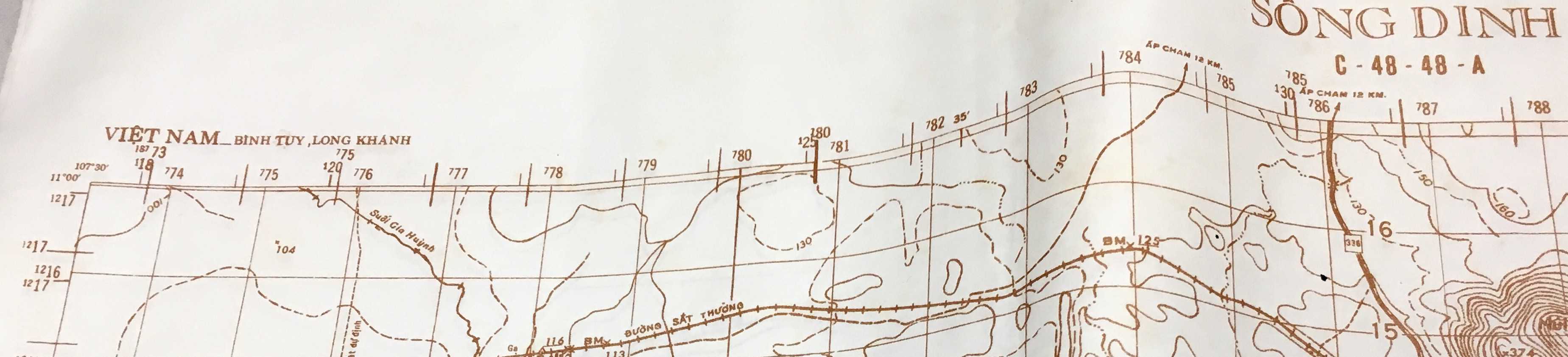 North Vietnamese Army Topographic Grid Map SECRET 1:50,000 SONG DINH ...