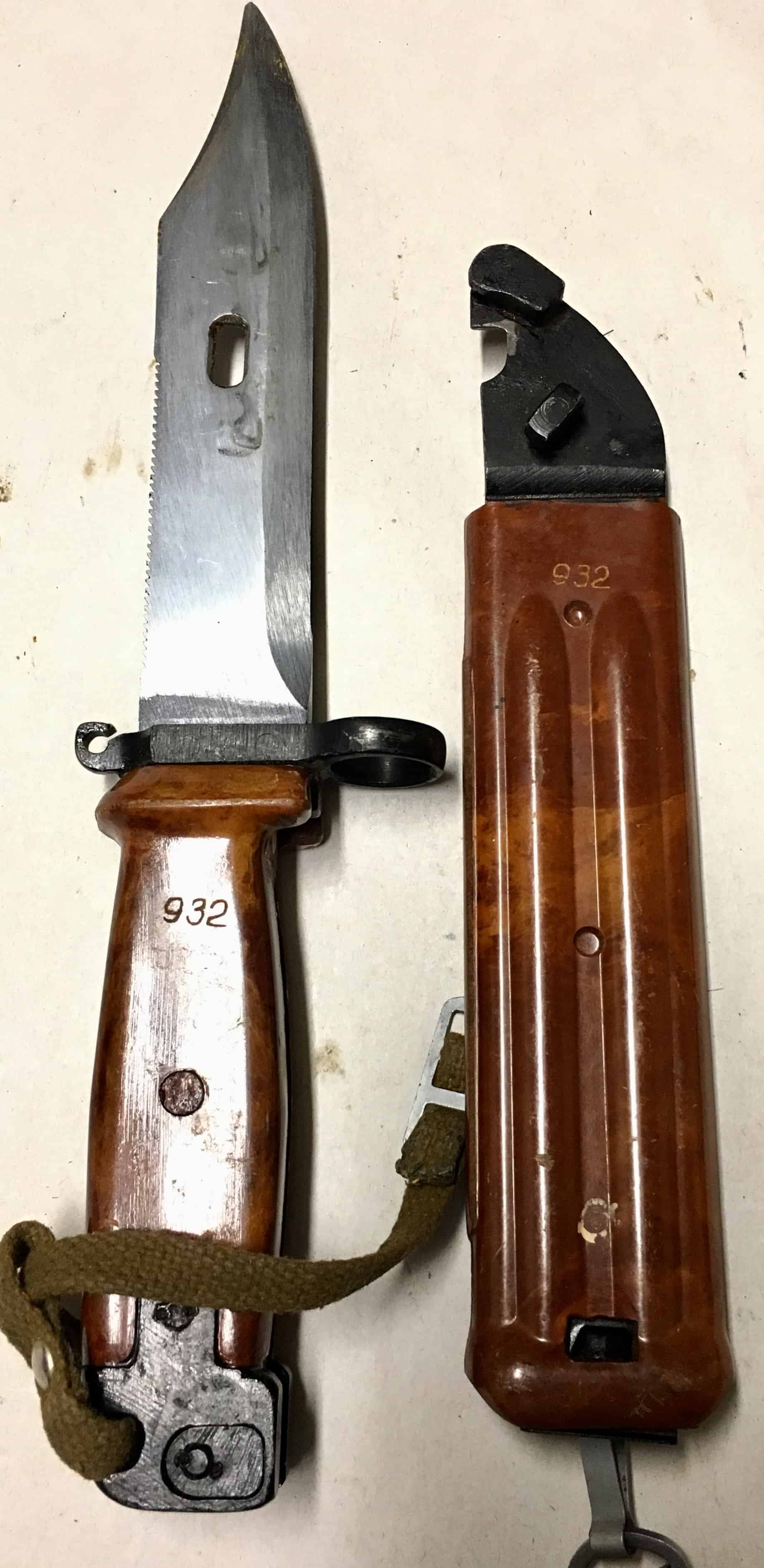 Soviet Russian Grenada Iraqi AKM Bayonet with Bakelite Scabbard - Tula ...