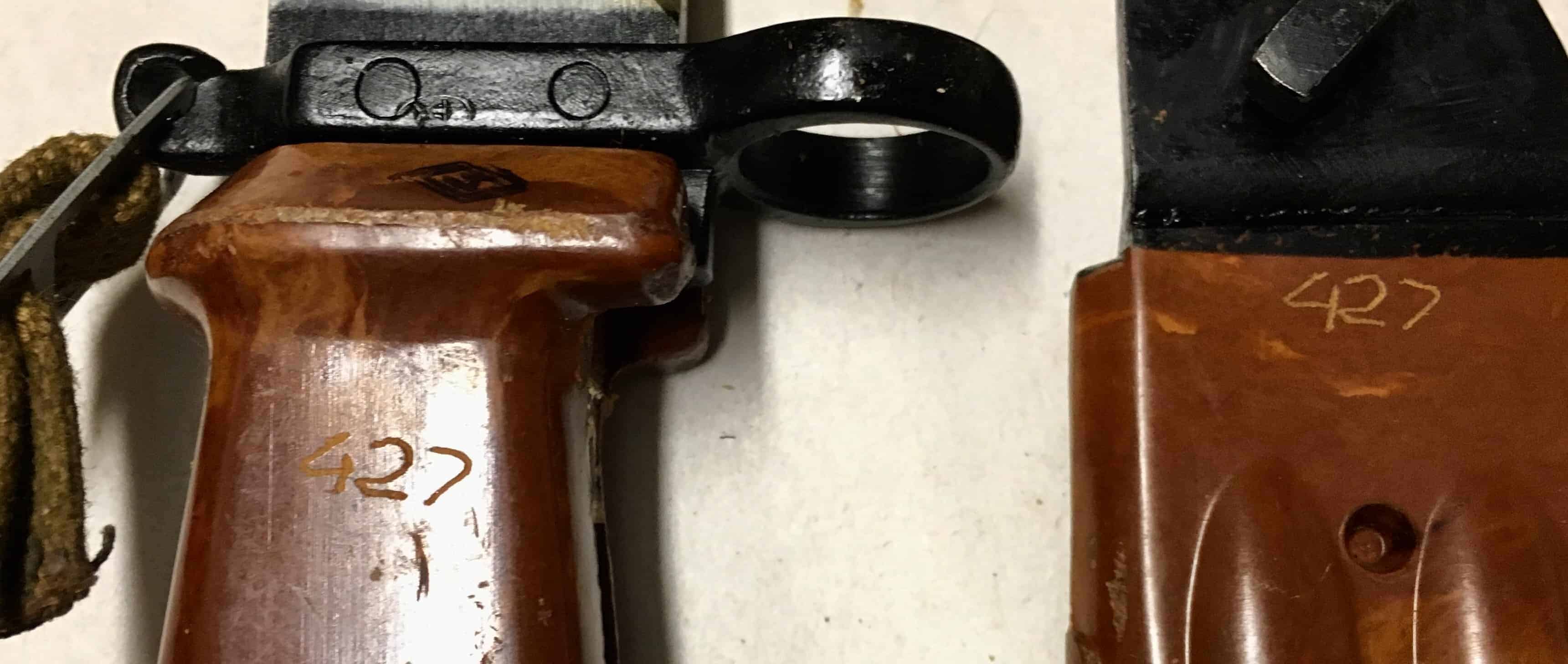 Soviet Russian Grenada Iraqi AKM Bayonet with Bakelite Scabbard - Tula ...