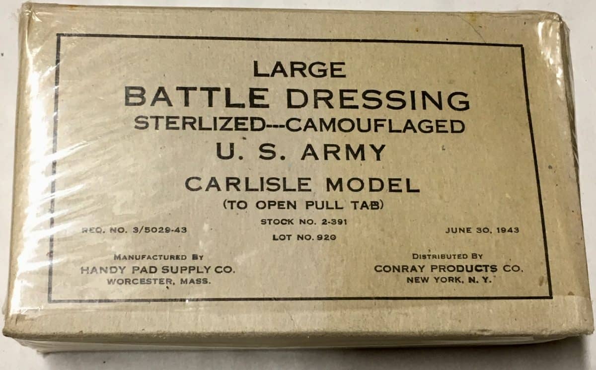 USMC USN WWII Very Large Field Dressing 1943 - Enemy Militaria