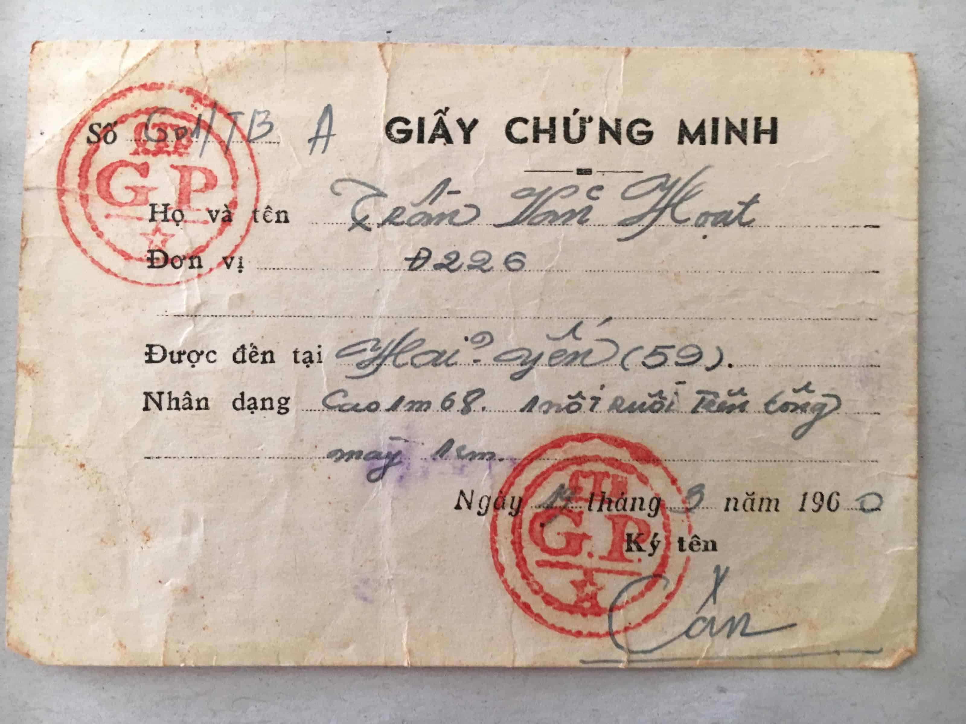 Viet Cong Identification Booklet - Enemy Militaria