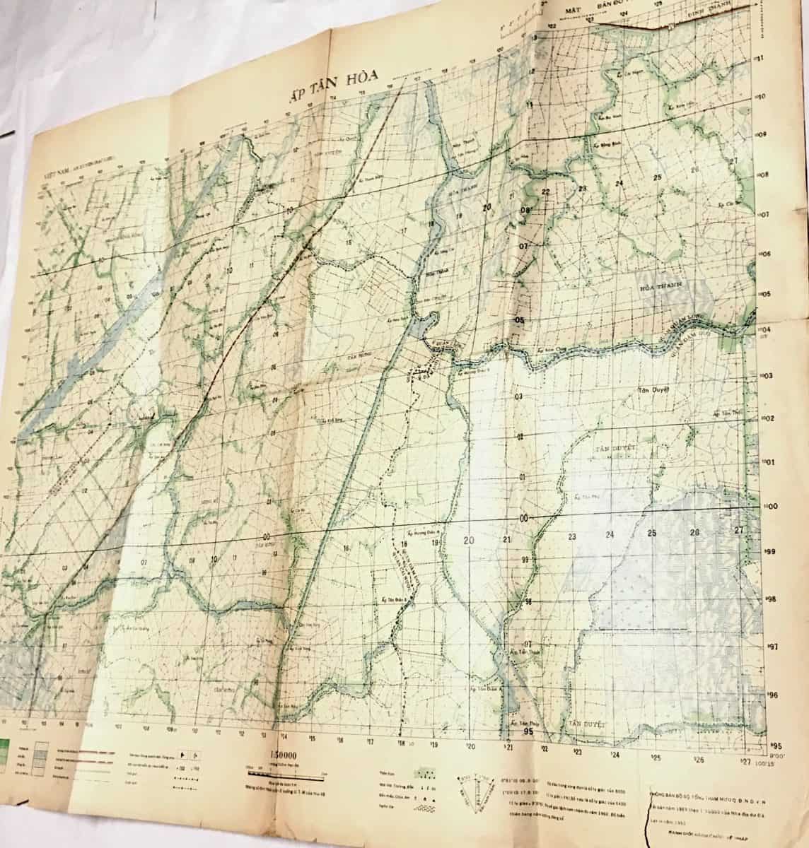 North Vietnamese Army Topographic Grid Map SECRET 1:50,000 AP TAN HOA ...