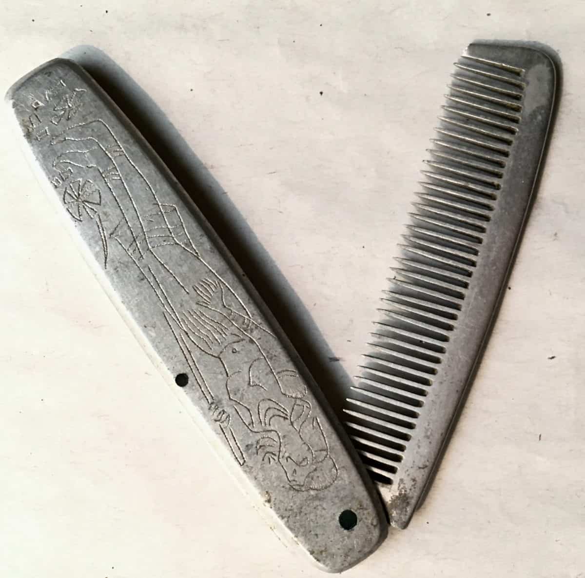 North Vietnamese Army Viet Cong Aluminum Folding Comb - Enemy Militaria