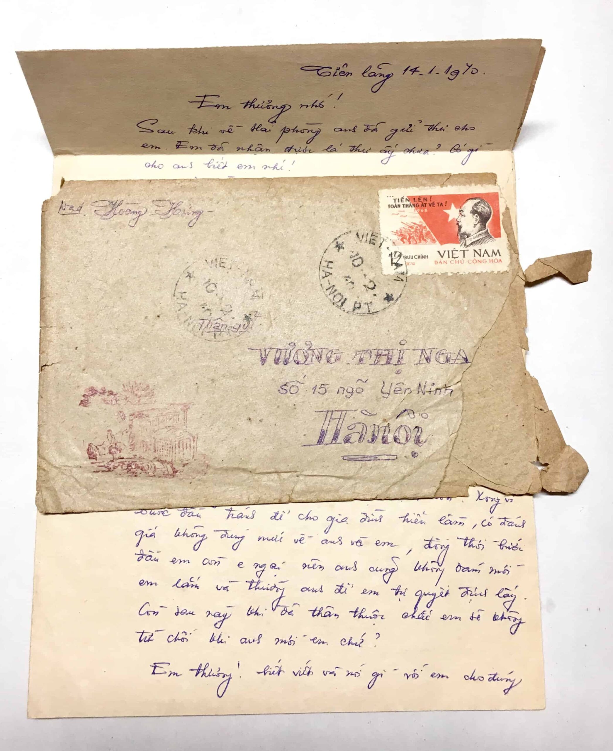 Translated North Vietnamese Army Envelope & First Love Letter to a ...