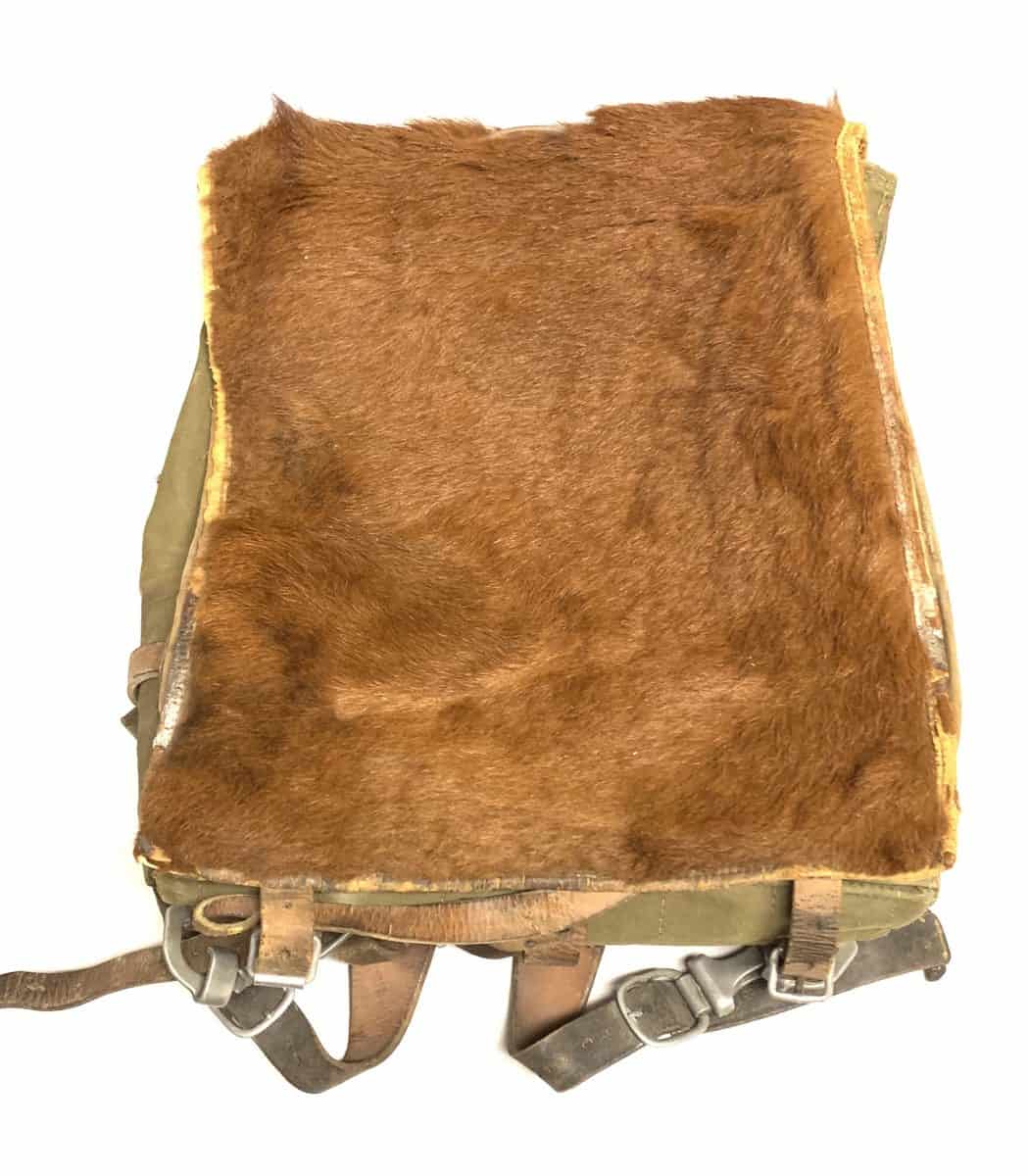 Pre WW2 German Fur Covered Leather Canvas Pack 1937 Date Named - Enemy ...