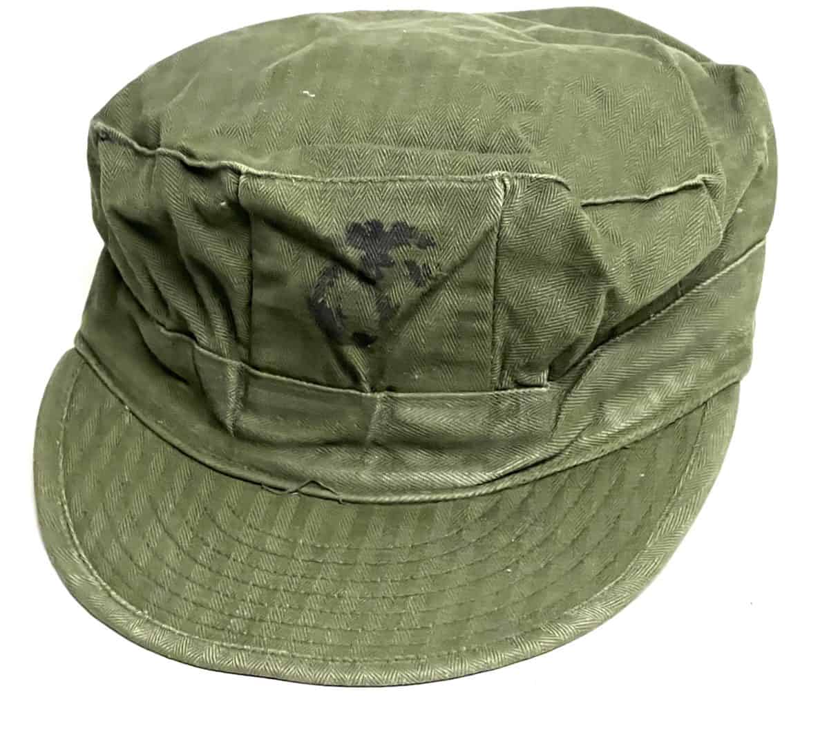 Korean War USMC HBT Field Cap with EGA - Enemy Militaria