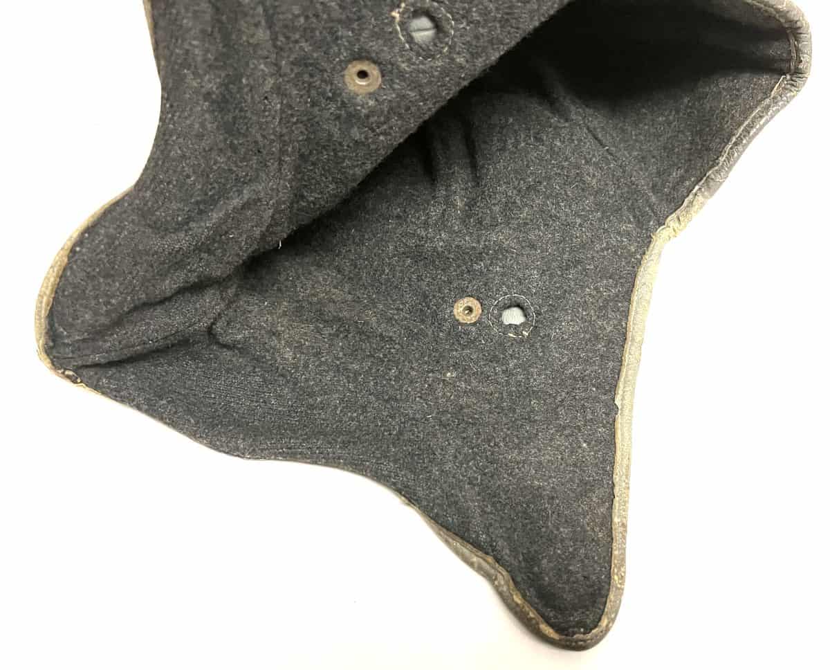 German WW1 Fighter Pilot's Gray Leather Flight Helmet - Enemy Militaria