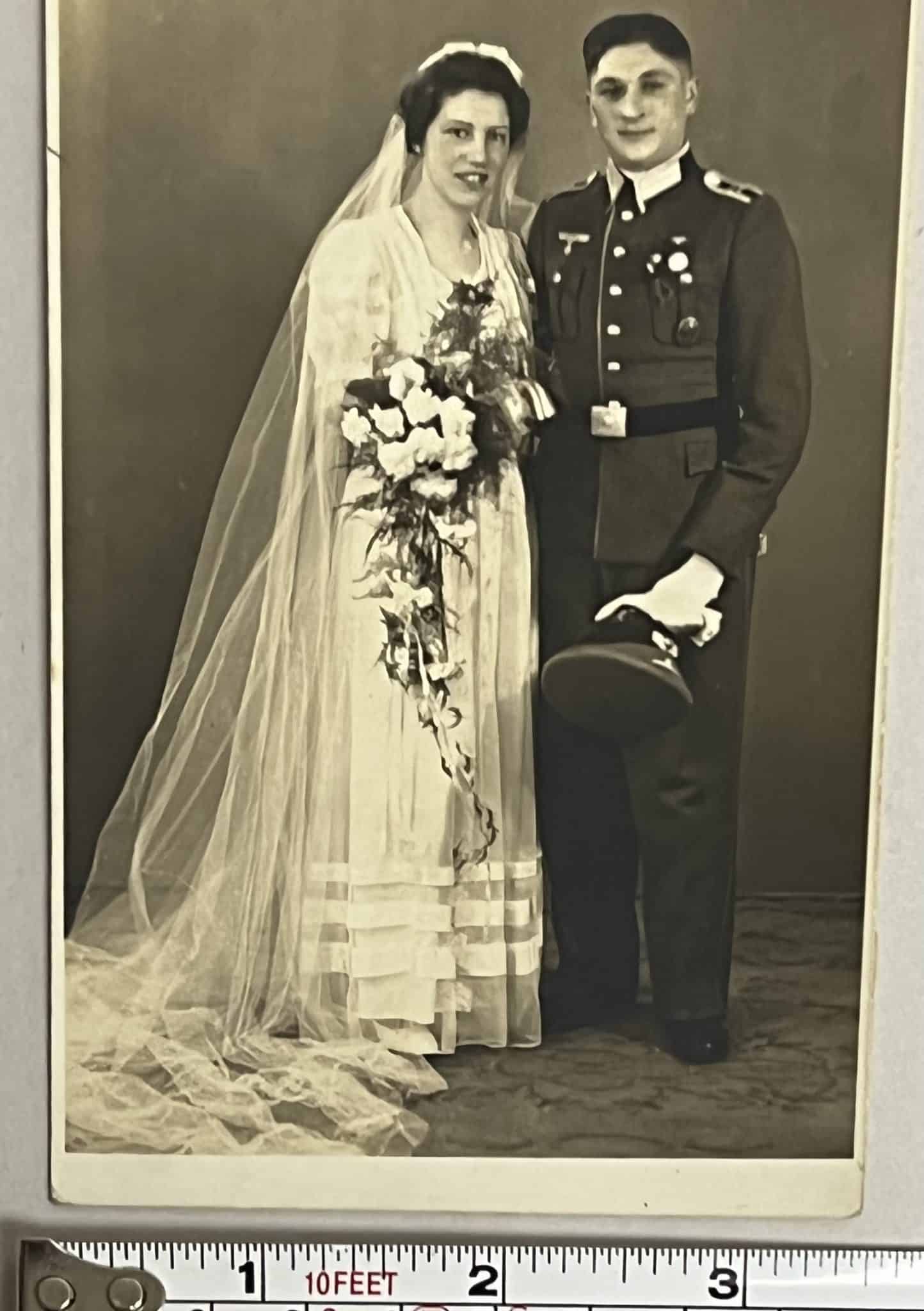 German WW2 Wedding Photo of a Decorated Army NCO - Enemy Militaria