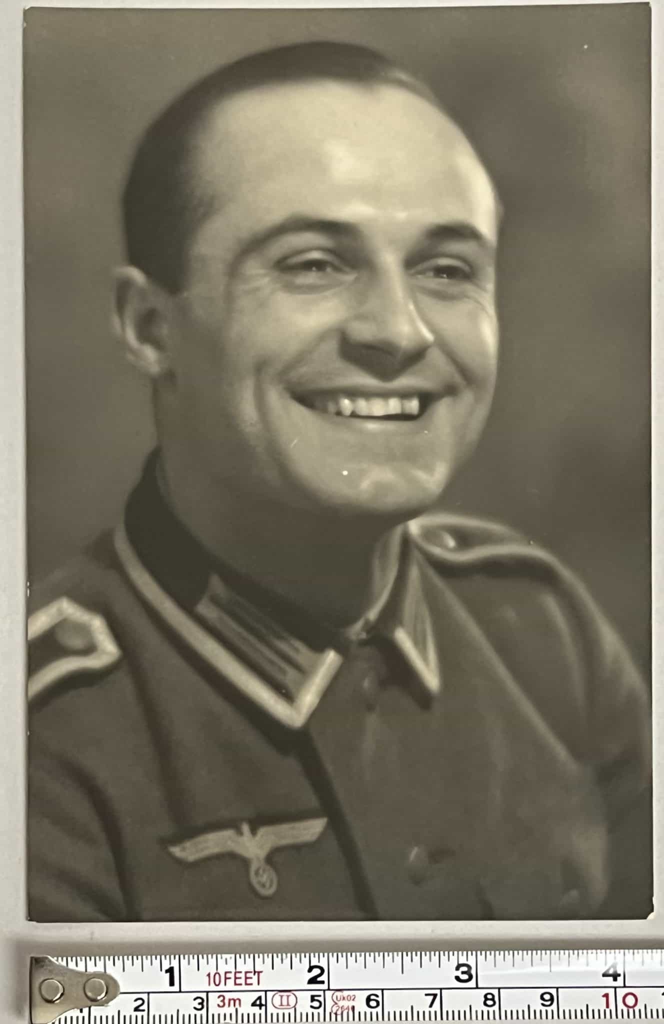 German WW2 Photo Of NCO Smiling Enemy Militaria German WW2 Photo Of NCO Smiling Enemy Militaria