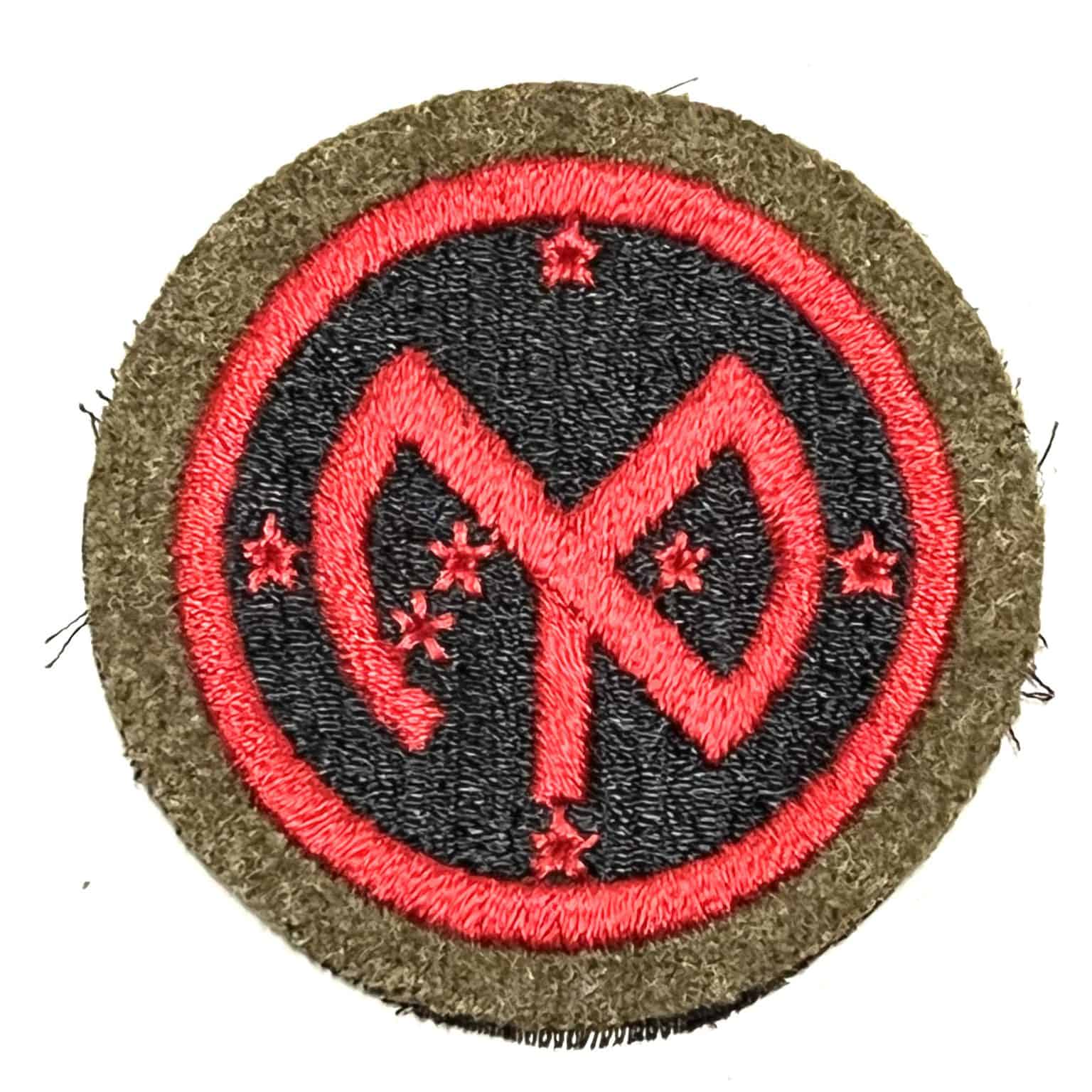 US WW2 27th Infantry Division Patch on Wool - Enemy Militaria