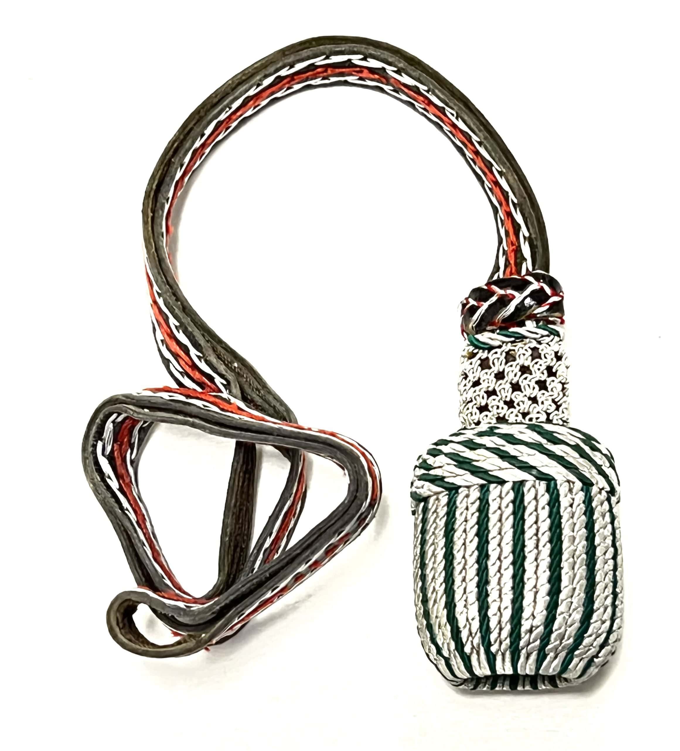 German WW2 Green and Silver Bullion Sword Knot - Enemy Militaria