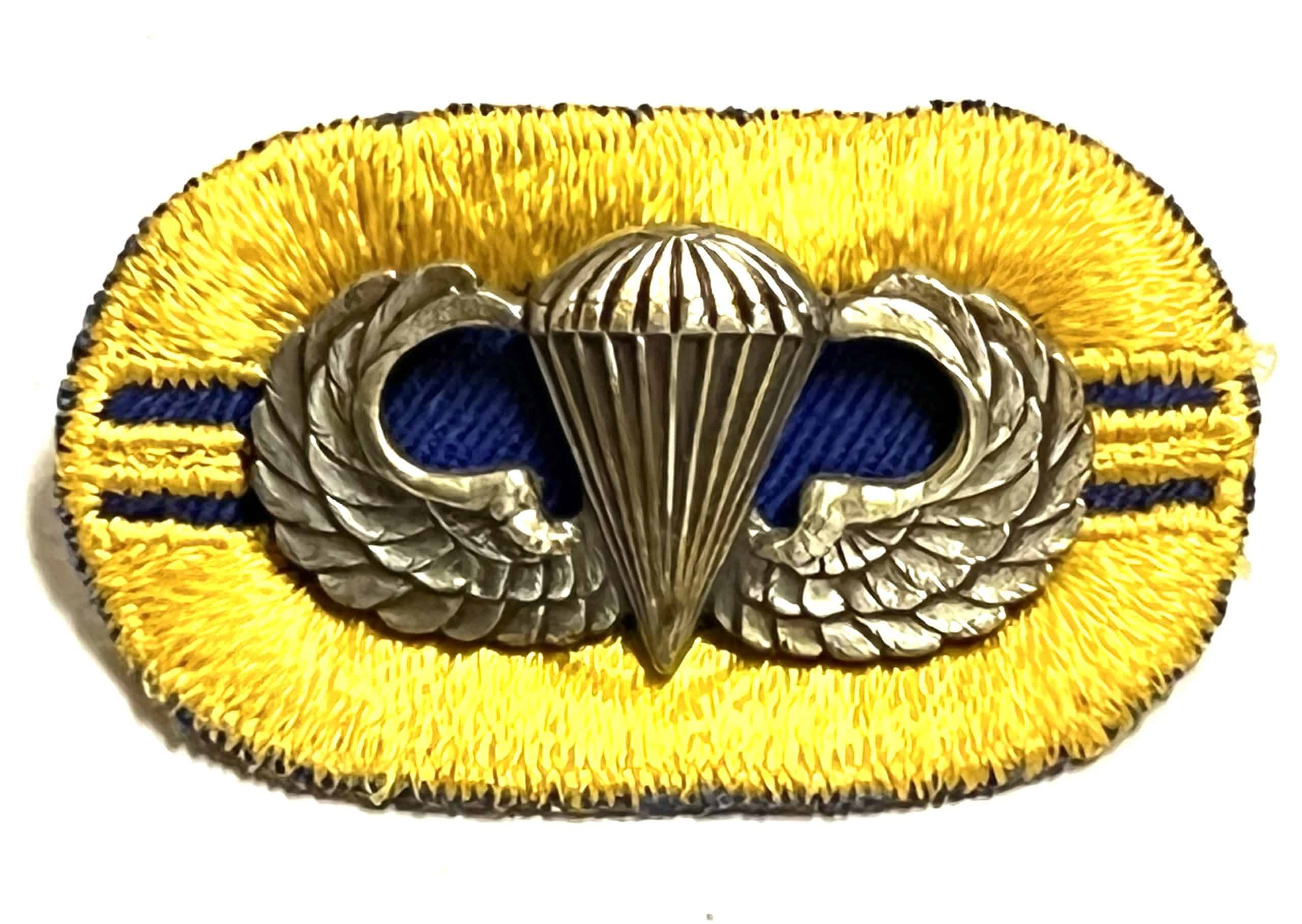 US Vietnam War Basic Jump Wings Hollow Back with Oval - Enemy Militaria