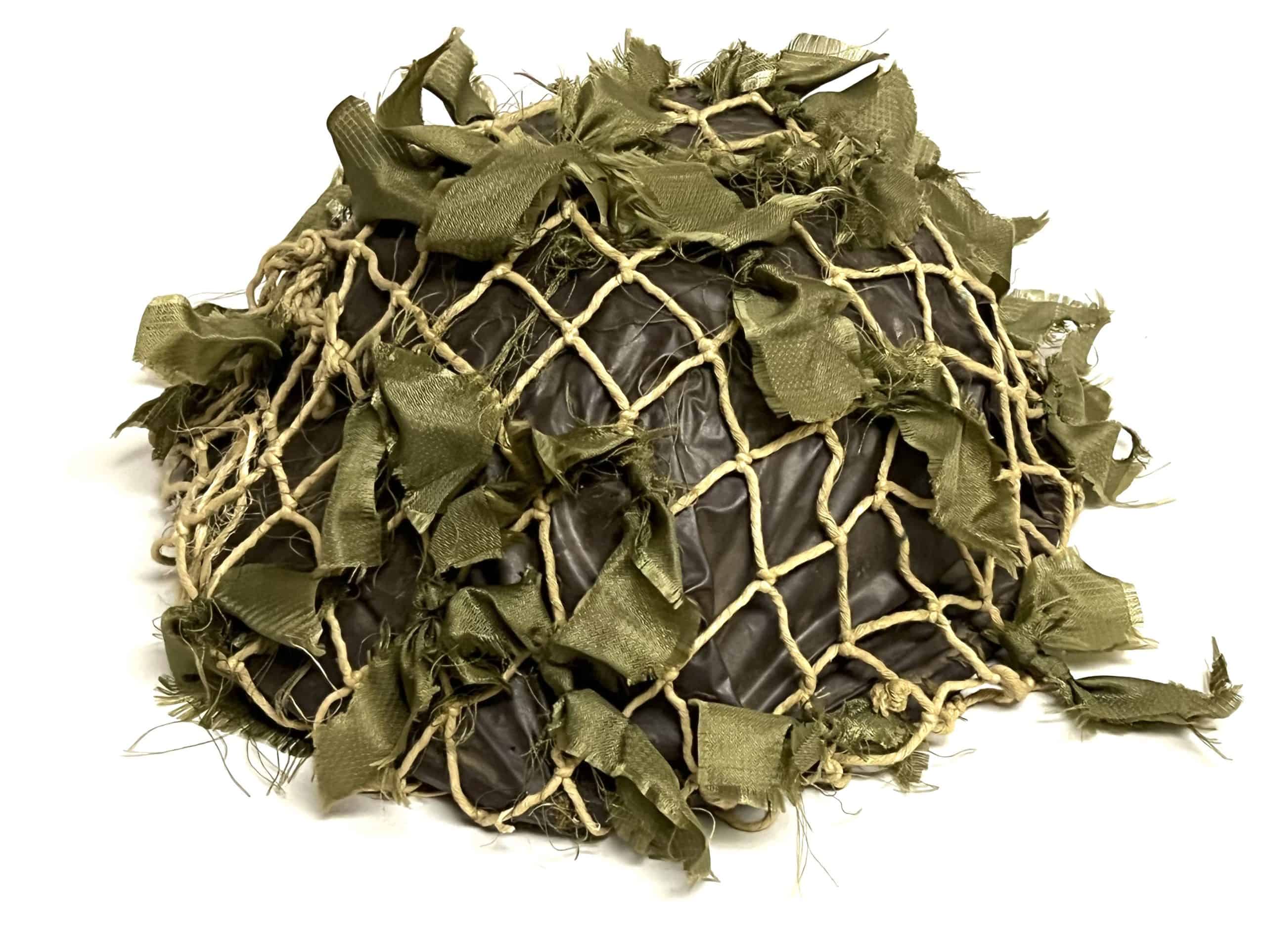 Viet Cong Main Force Reed Helmet with Cover & Net - Enemy Militaria