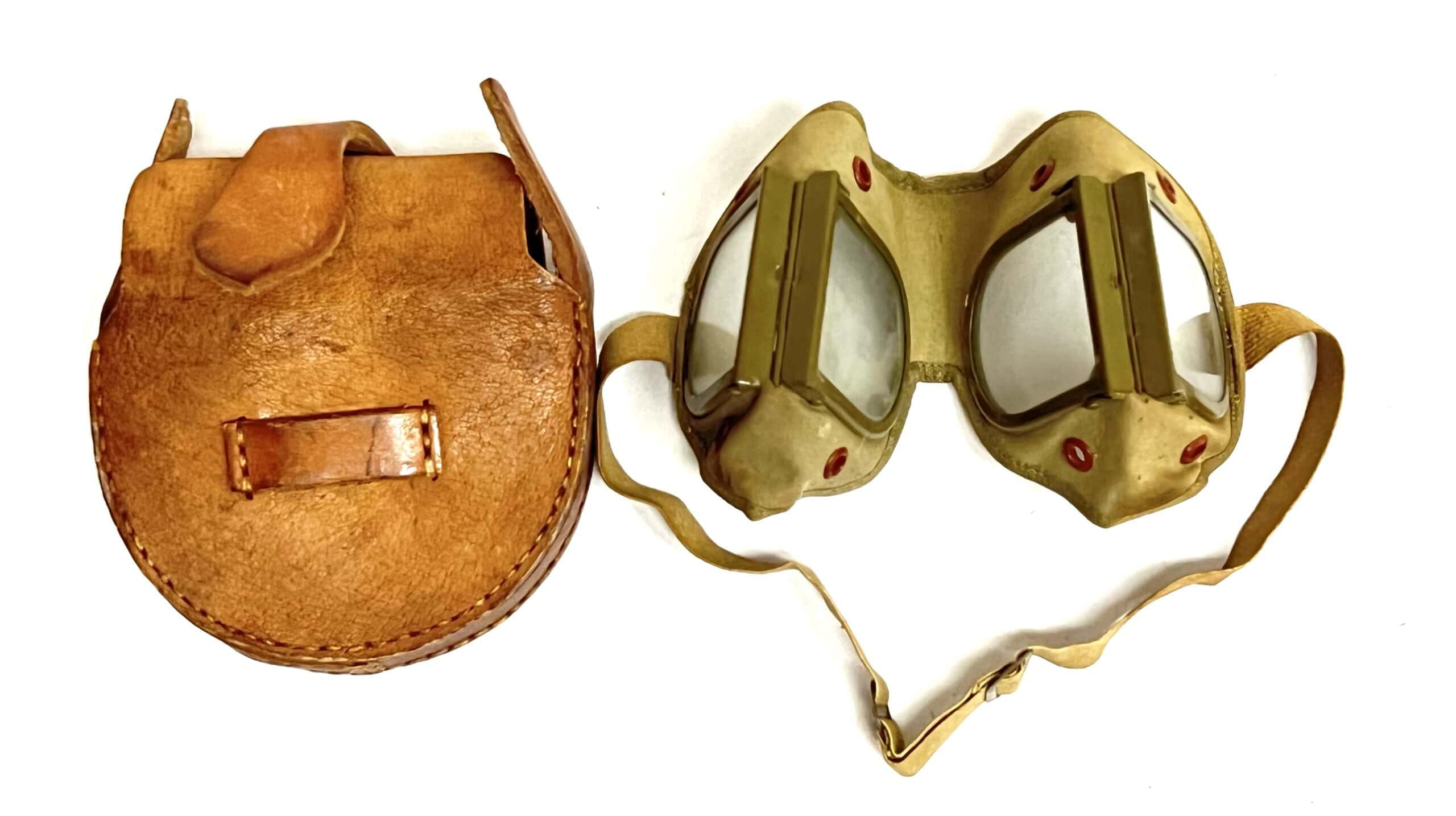 Japanese WW2 Tanker Goggles with Case Unissued with Snap Pouch - Enemy ...