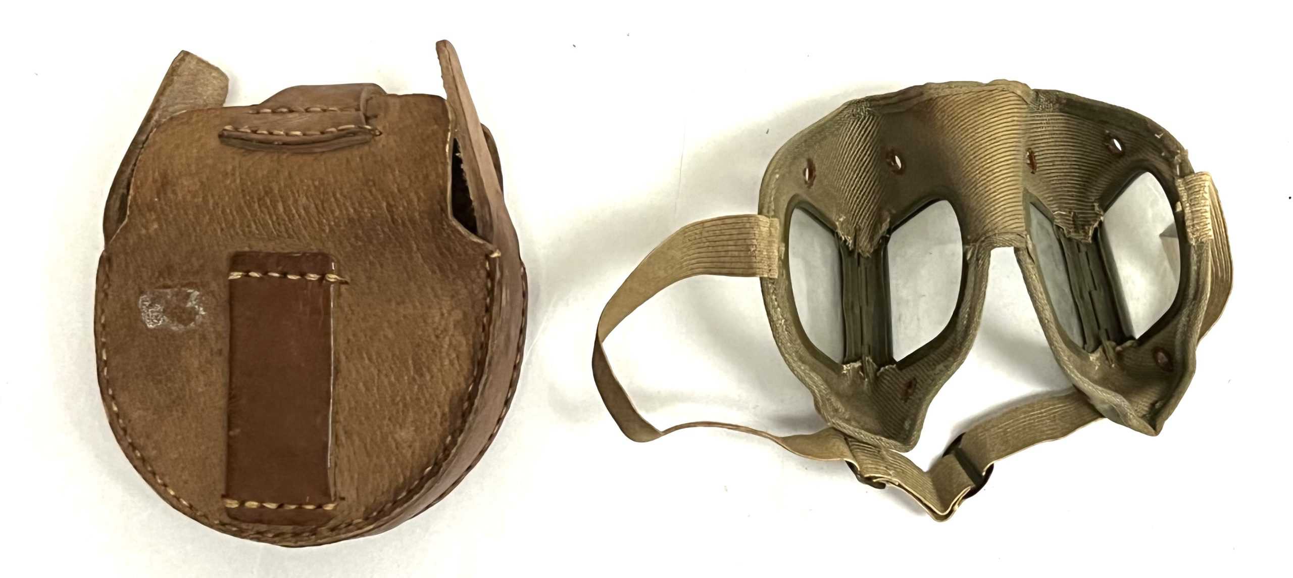 Japanese WW2 Tanker Goggles with Case Unissued with Snap Pouch - Enemy ...