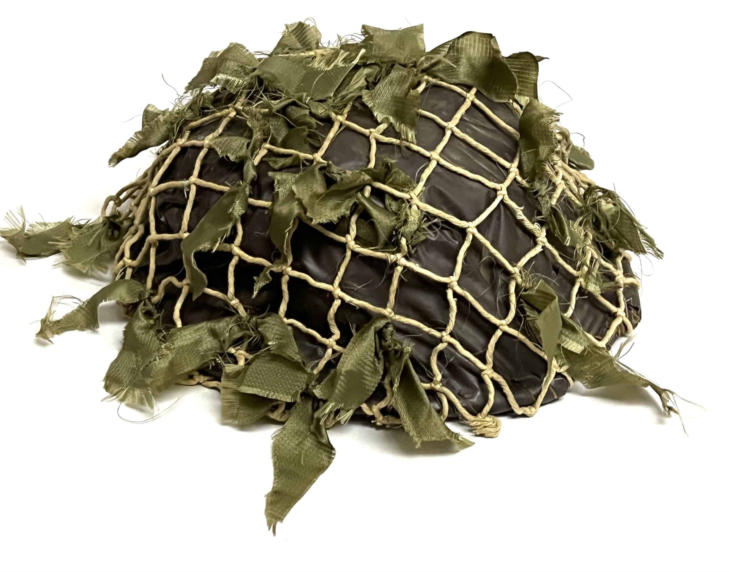Viet Cong Main Force Reed Helmet with Cover & Net - Enemy Militaria