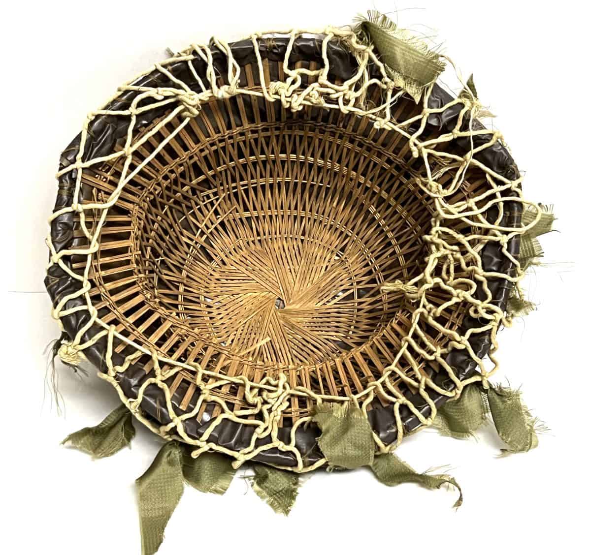 Viet Cong Main Force Reed Helmet with Cover & Net - Enemy Militaria