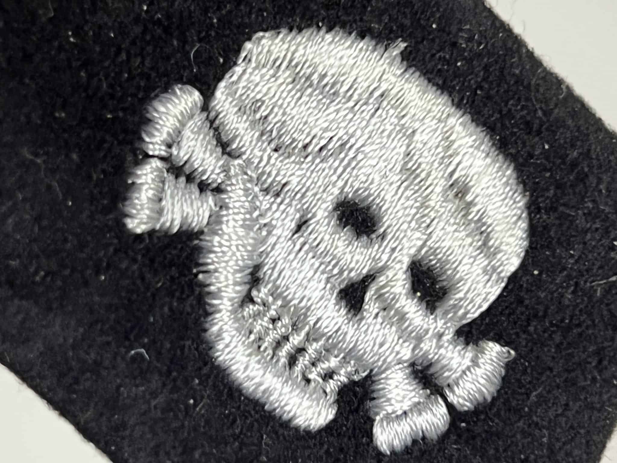 WW2 German SS Death Heads Skull Collar Tab - Enemy Militaria