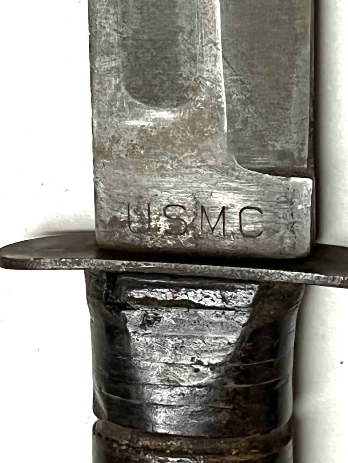 WW2 USMC KABAR Fighting Knife Round Peen with BOYT 43 USMC Scabbard ...