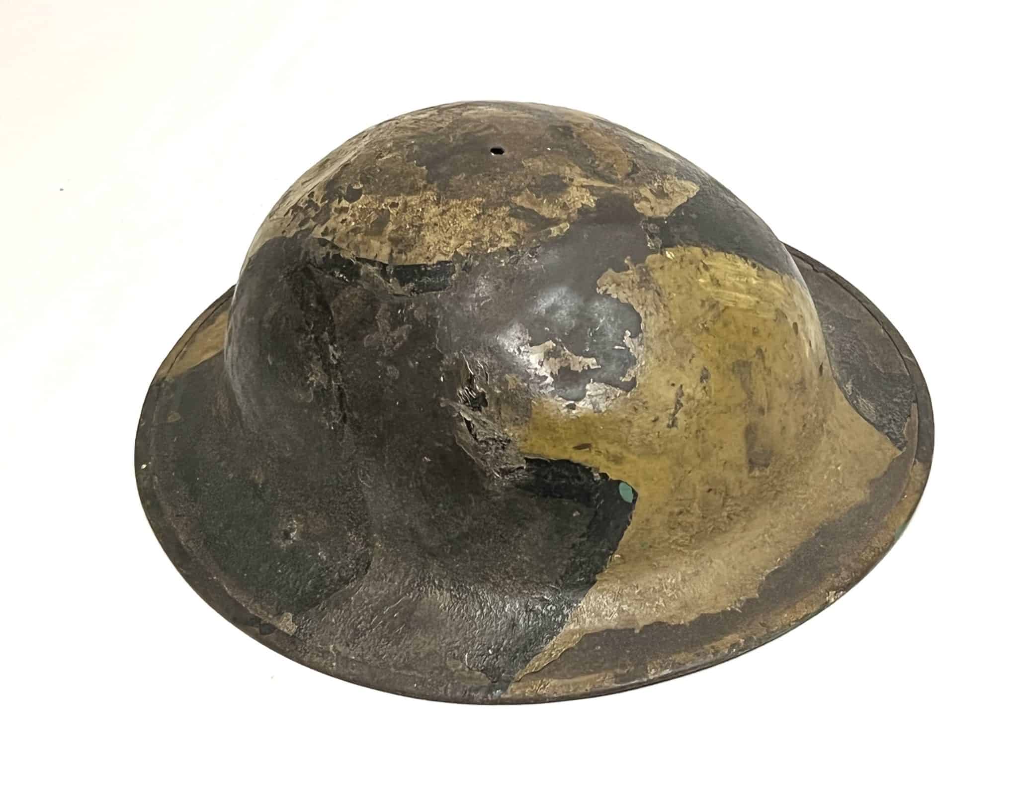 WW1 US Camouflage Painted Helmet - Enemy Militaria
