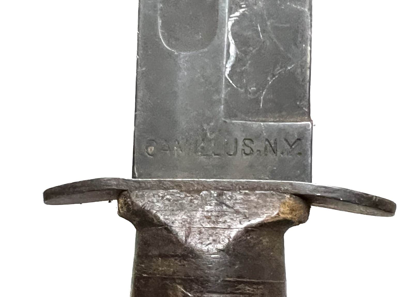 WW2 USMC KABAR Fighting Knife Camillus with Scabbard - Enemy Militaria