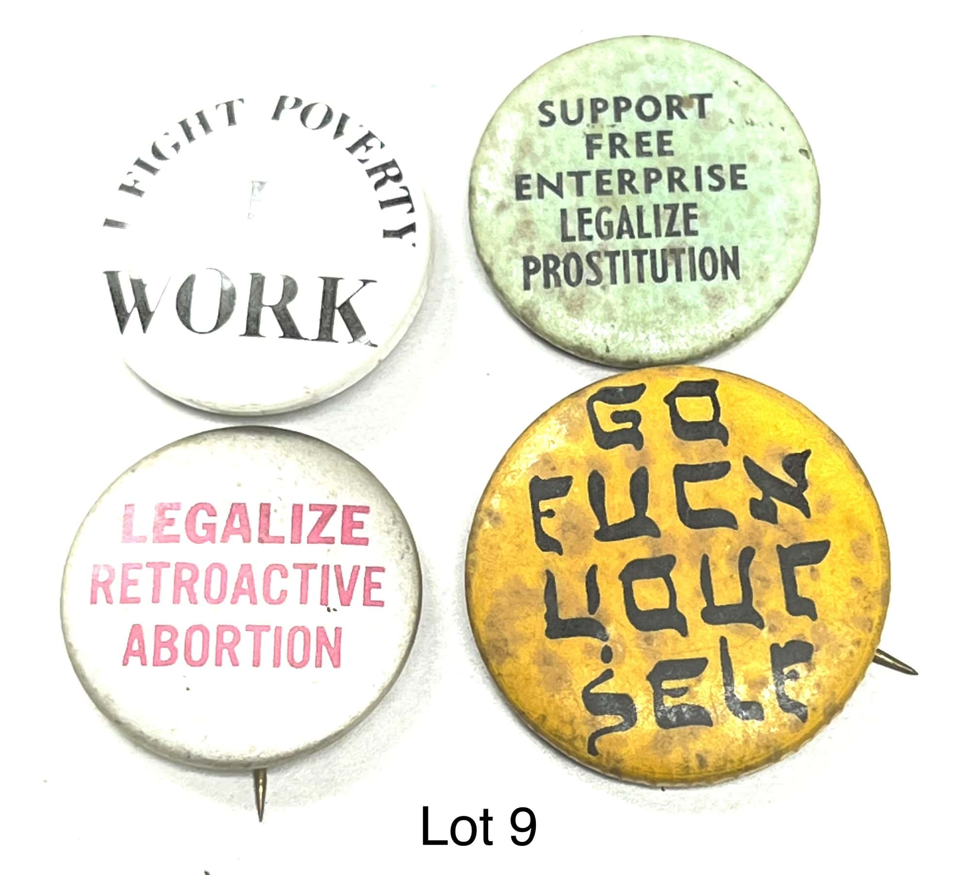 Vietnam US Protest Counterculture Buttons Lot 9 - Enemy Militaria