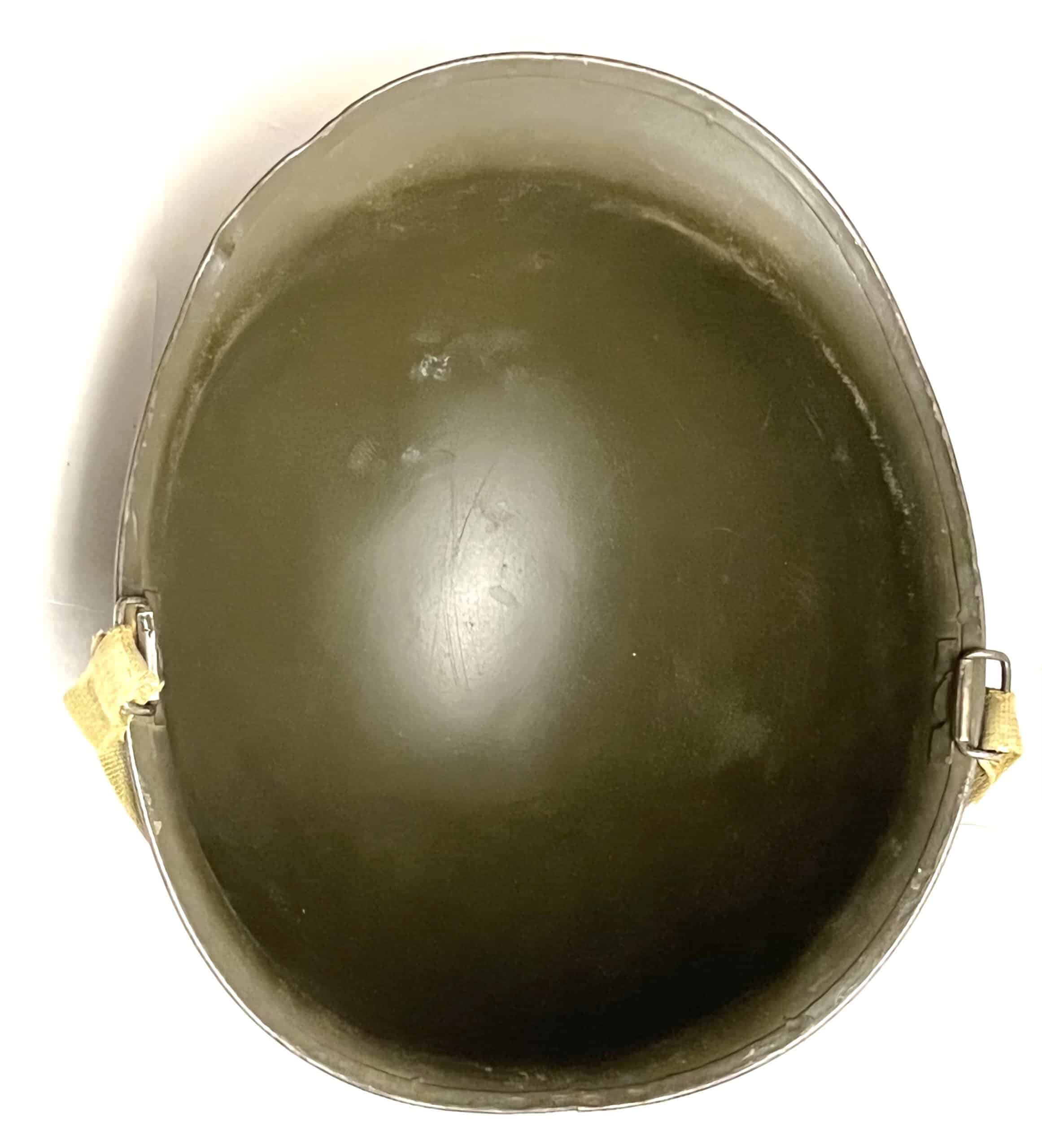 WW2 US Rear Seam Swivel Bail M1 Helmet with Khaki Chinstraps & Original ...