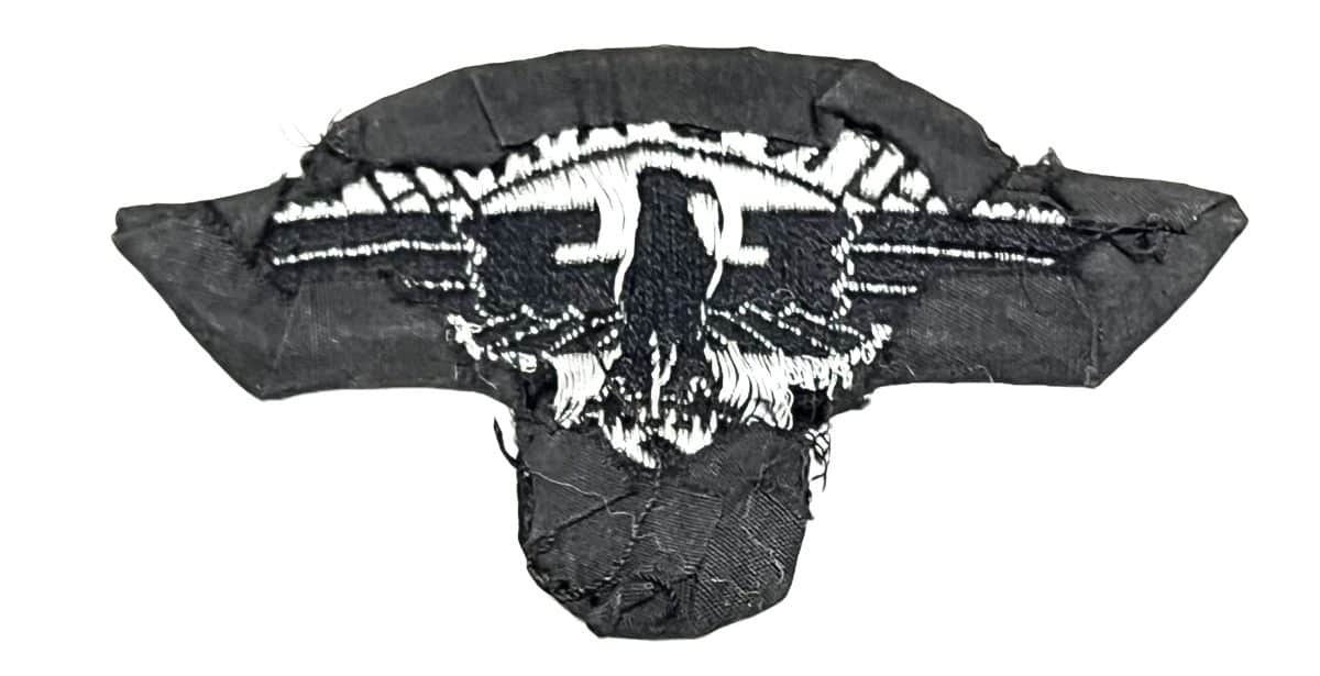 WW2 German NSKK Cap Badge in Bullion Embroidery - Enemy Militaria