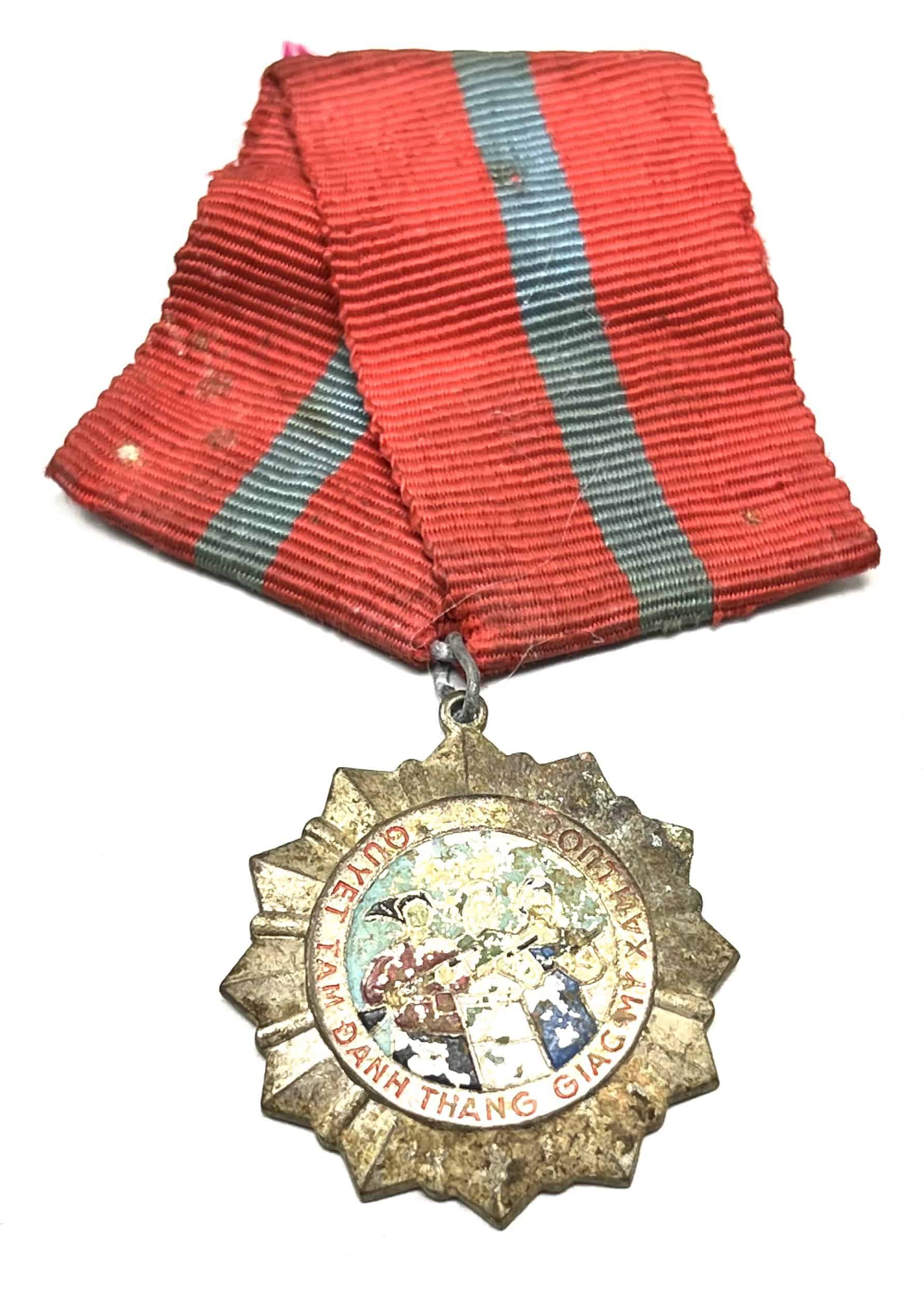 Viet Cong Medal with Ribbon Kill American Invader - Enemy Militaria