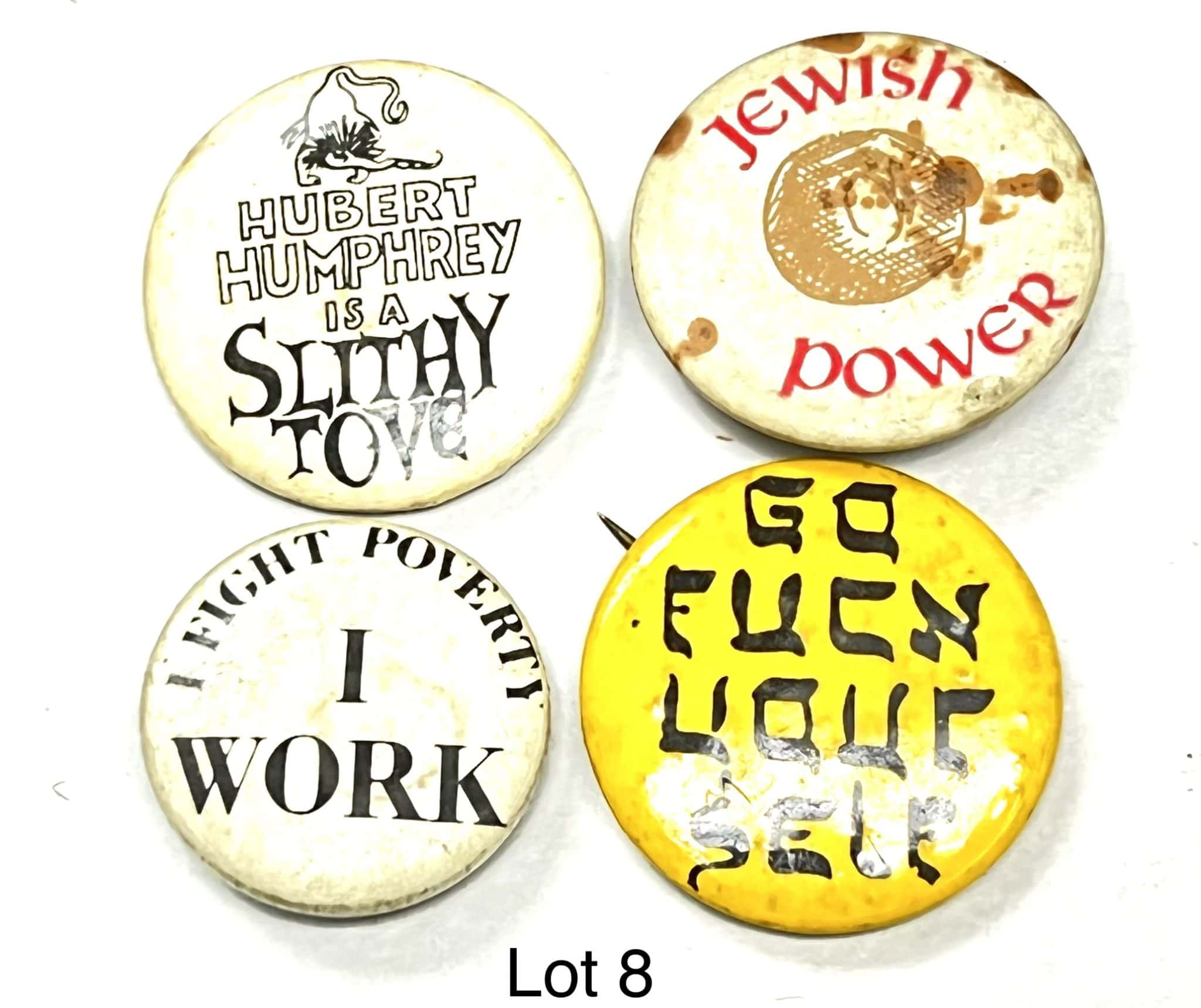 Vietnam US Protest Counterculture Jewish Power Buttons Lot 8 - Enemy ...