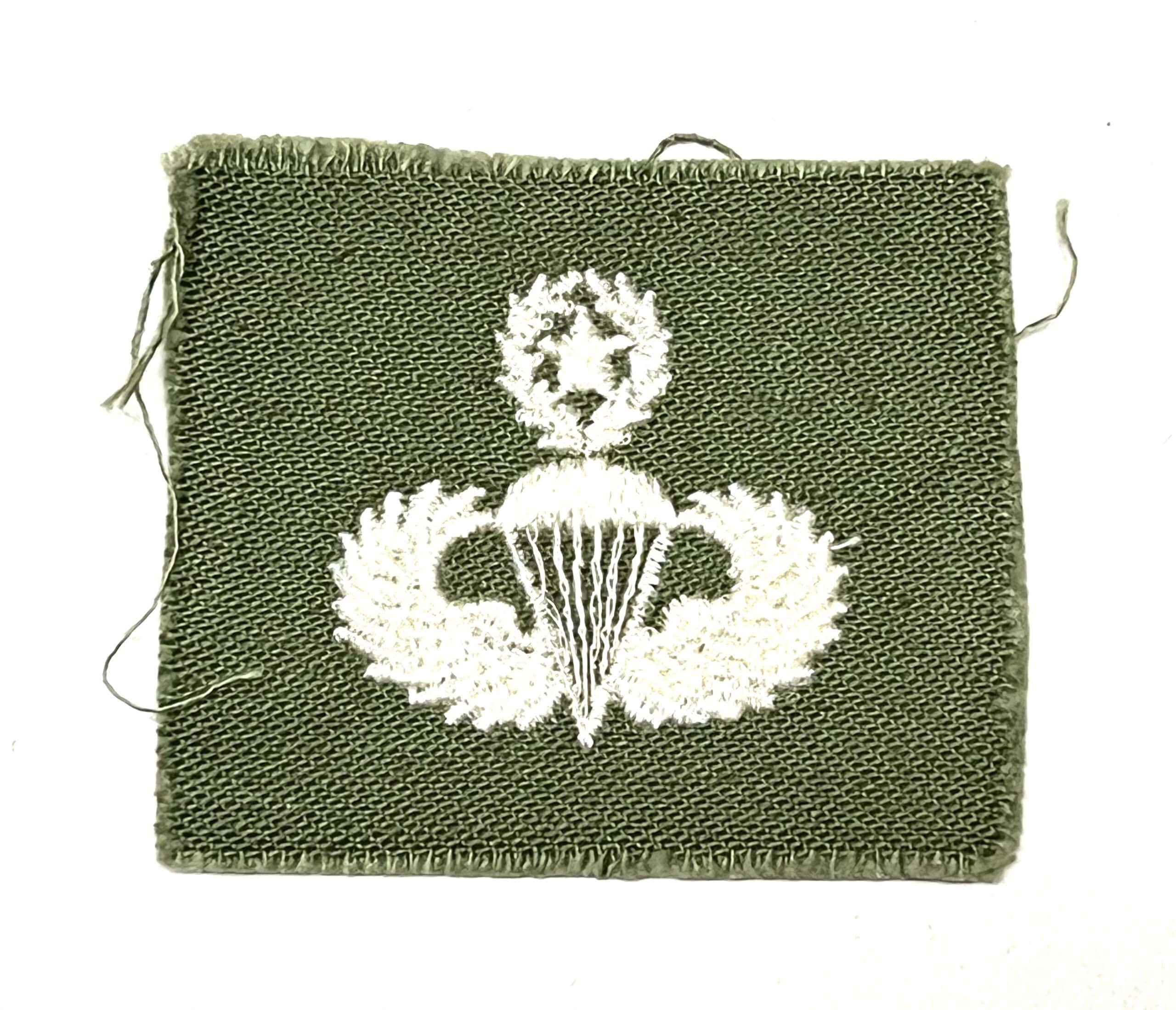 Vietnam War US Army Master Parachutist Jump Wings White on OD Cloth Sew ...