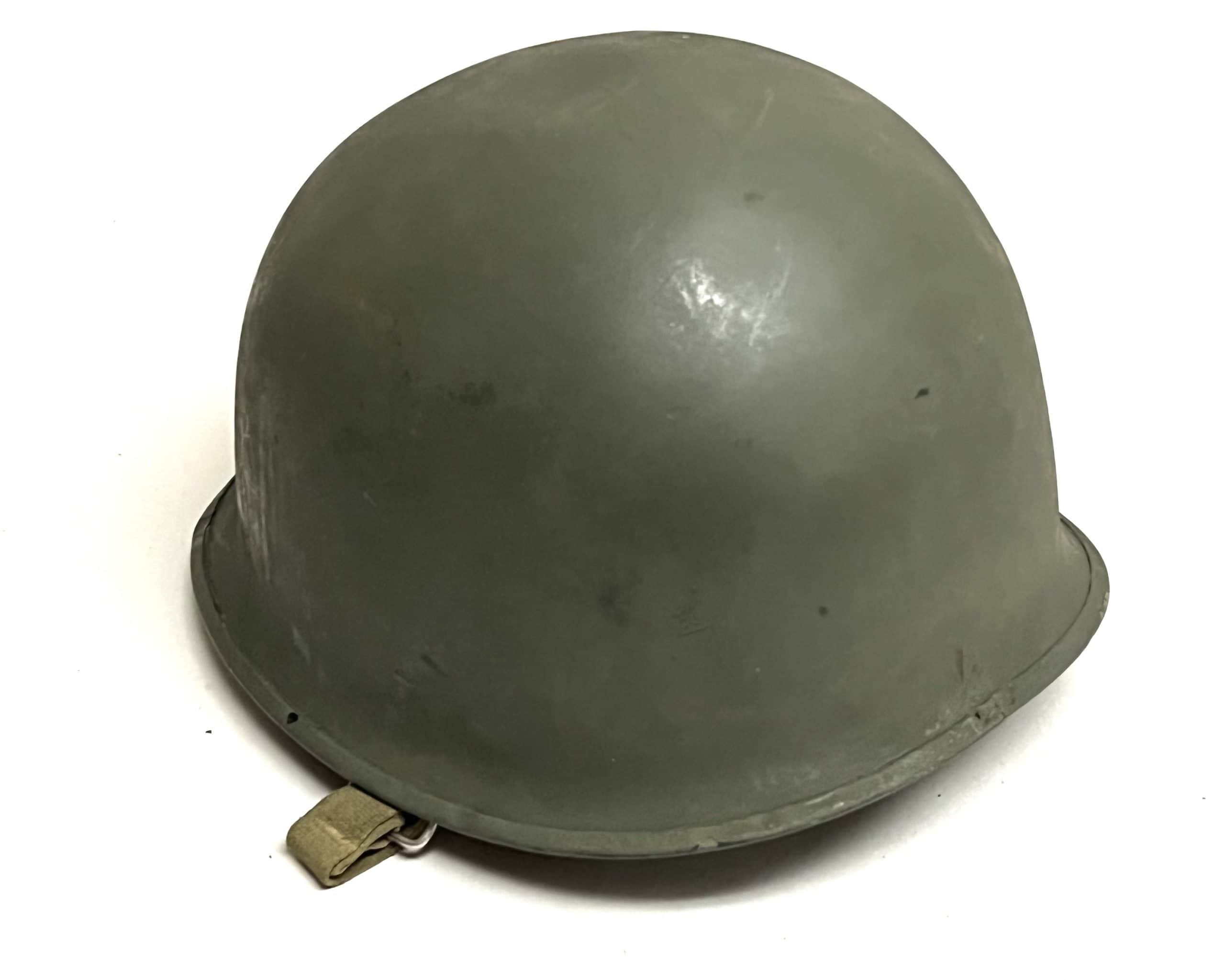 WW2 US Rear Seam Swivel Bail M1 Helmet with Khaki Chinstraps - Enemy ...