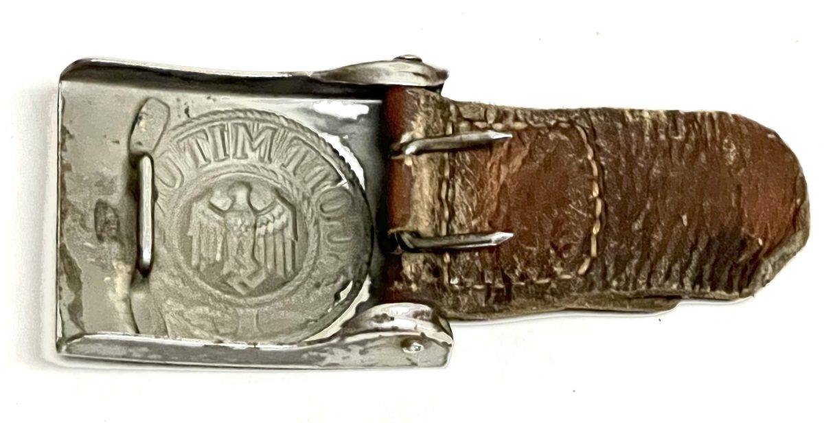 German WW2 Army Leather Belt and Buckle - Enemy Militaria