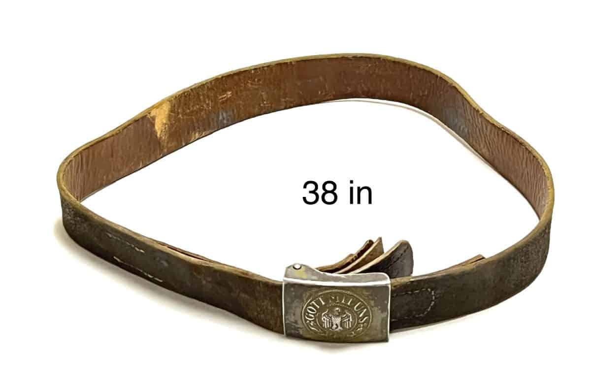 German WW2 Army Leather Belt and Buckle - Enemy Militaria