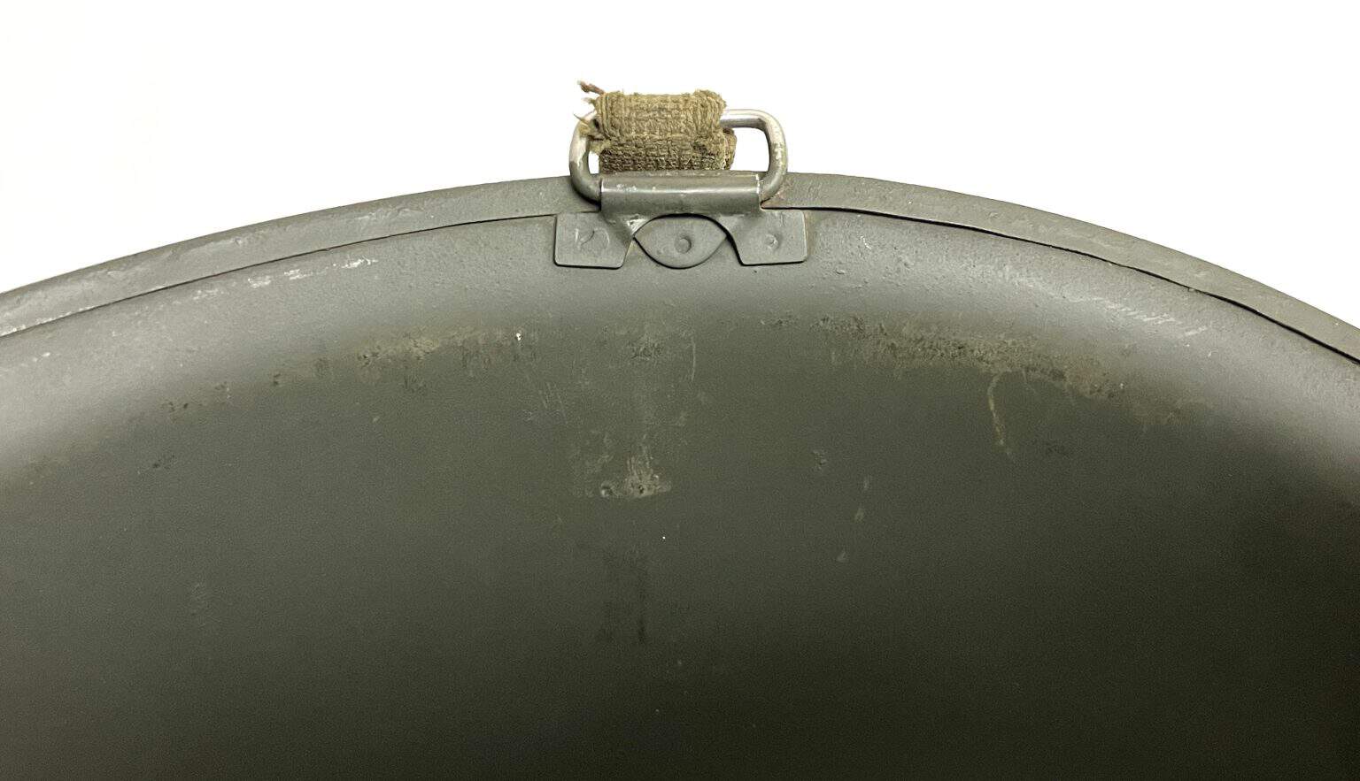 WW2 US Rear Seam Swivel Bail M1 Helmet with Khaki Chinstraps - Enemy ...