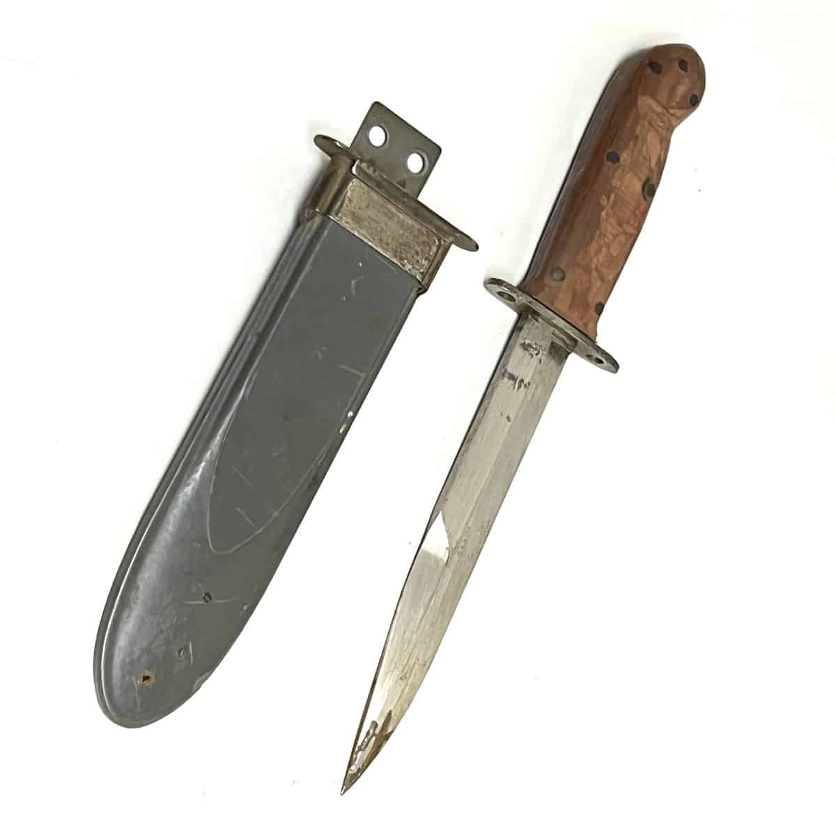Viet Cong Jungle Made Fighting Knife Teak Handle with Captured USN ...