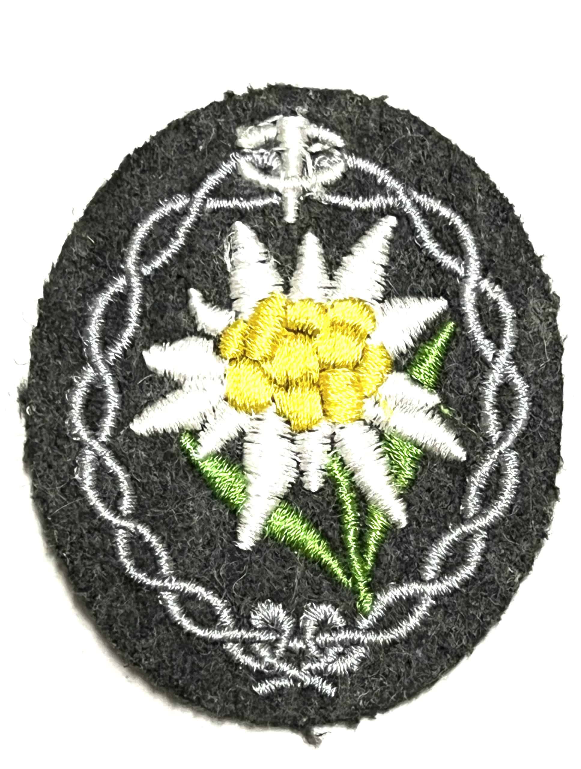 WW2 German Army Edelweiss Mountain Troop Embroidered Insignia - Enemy ...