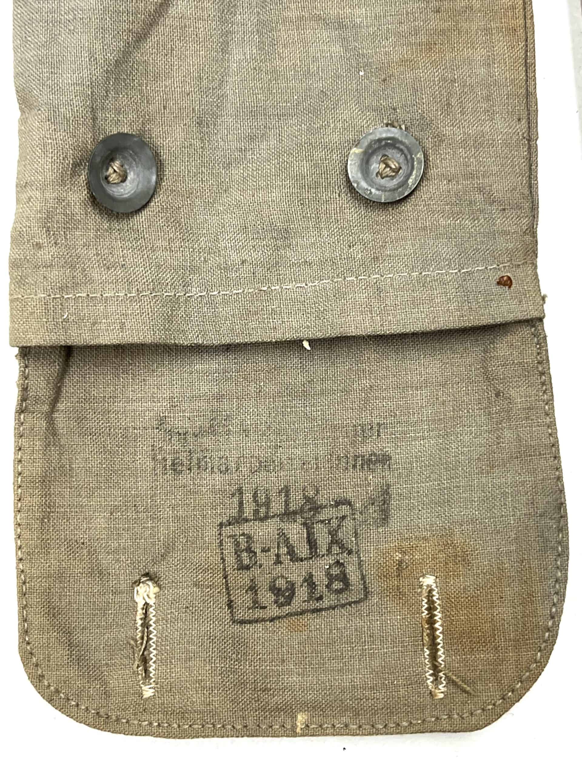 WW1 German Zeltbahn Shelter Half Poles, Pins, Rope & 1918 Carrying Bag ...