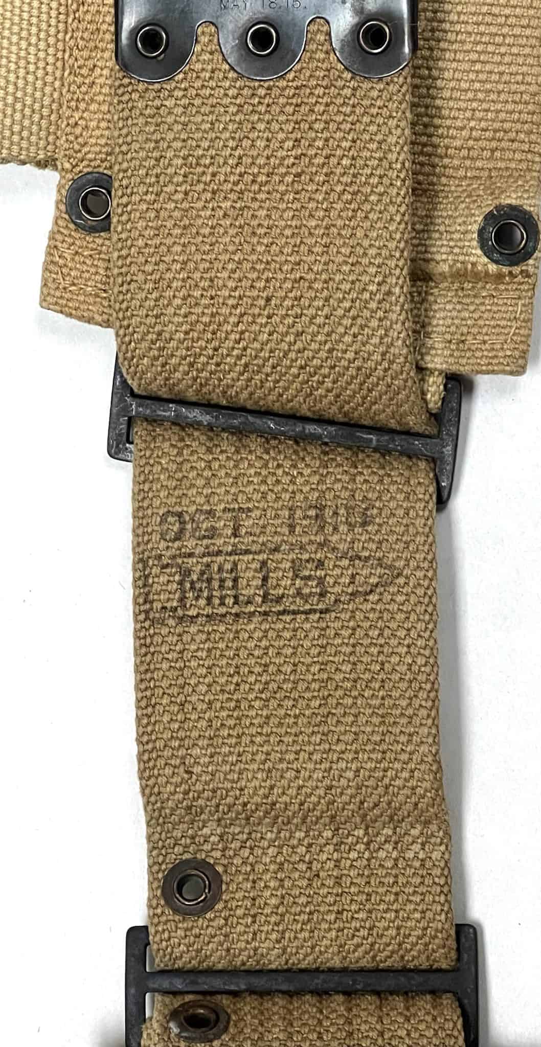 WW1 US Cartridge Belt Mills 1918 Beautiful Condition - Enemy Militaria