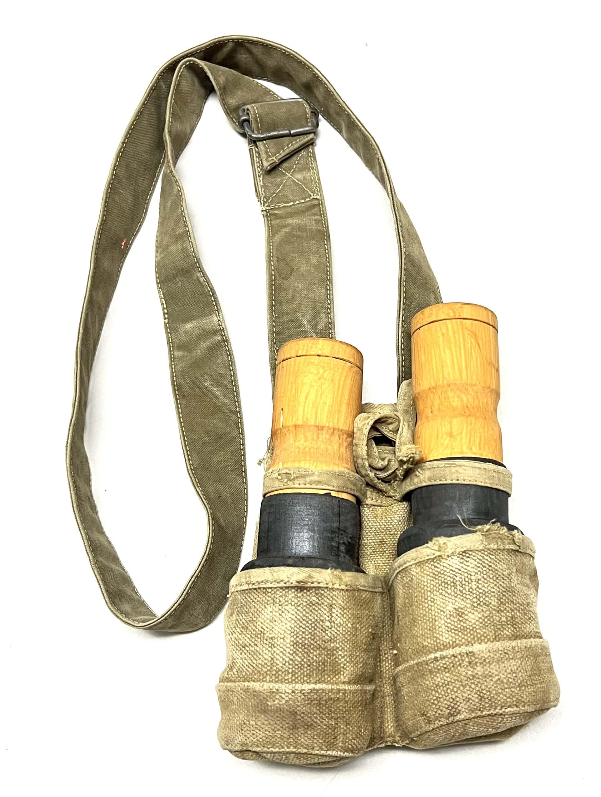North Vietnamese Army Two Cell Short Stick Hand Grenade Pouch with ...